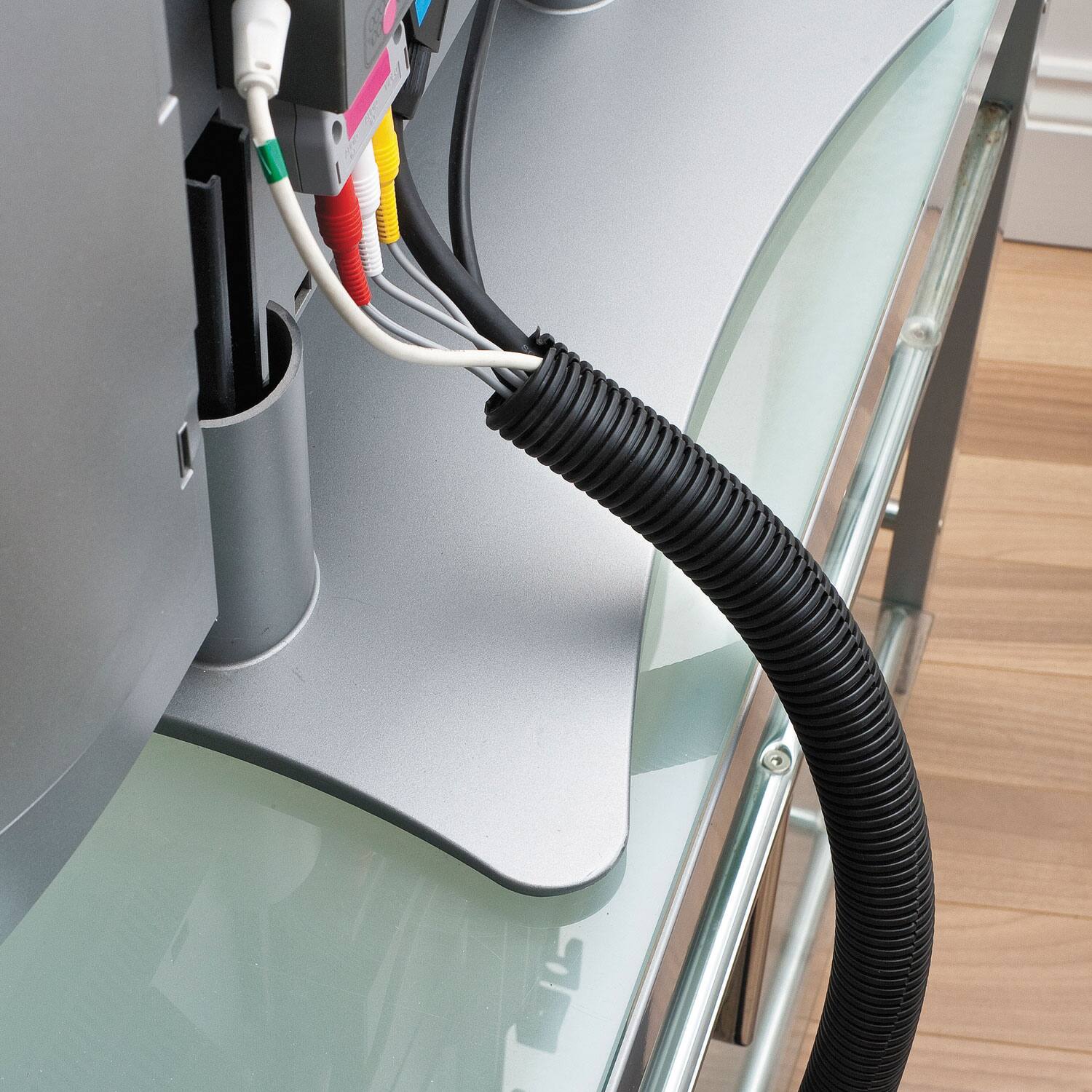 D Line US/CTT1.1B 1.25 in. Diameter x 43 in. Long Cable Tidy Tube Black ...