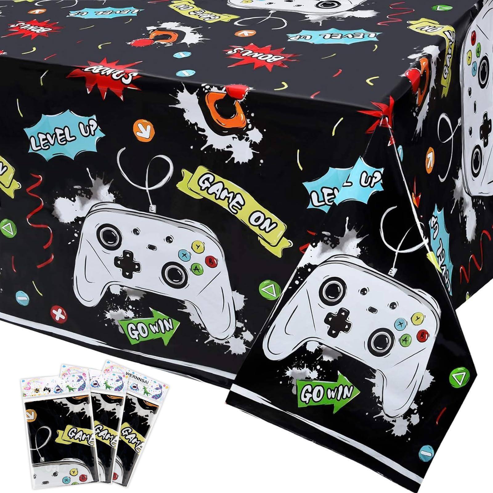 Dapper Styles - Video Game Table Cloth - Gamer Birthday Decorations ...