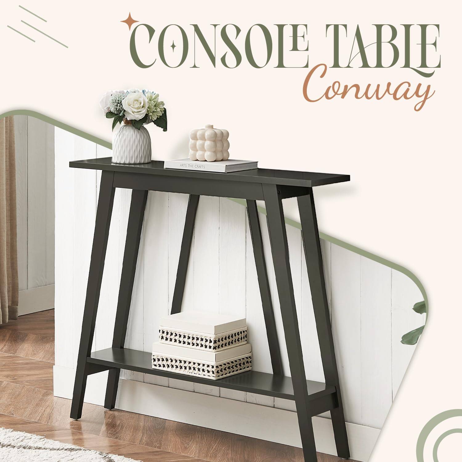 Kings Brand Furniture Conway Console Table Functional Narrow Wood ...