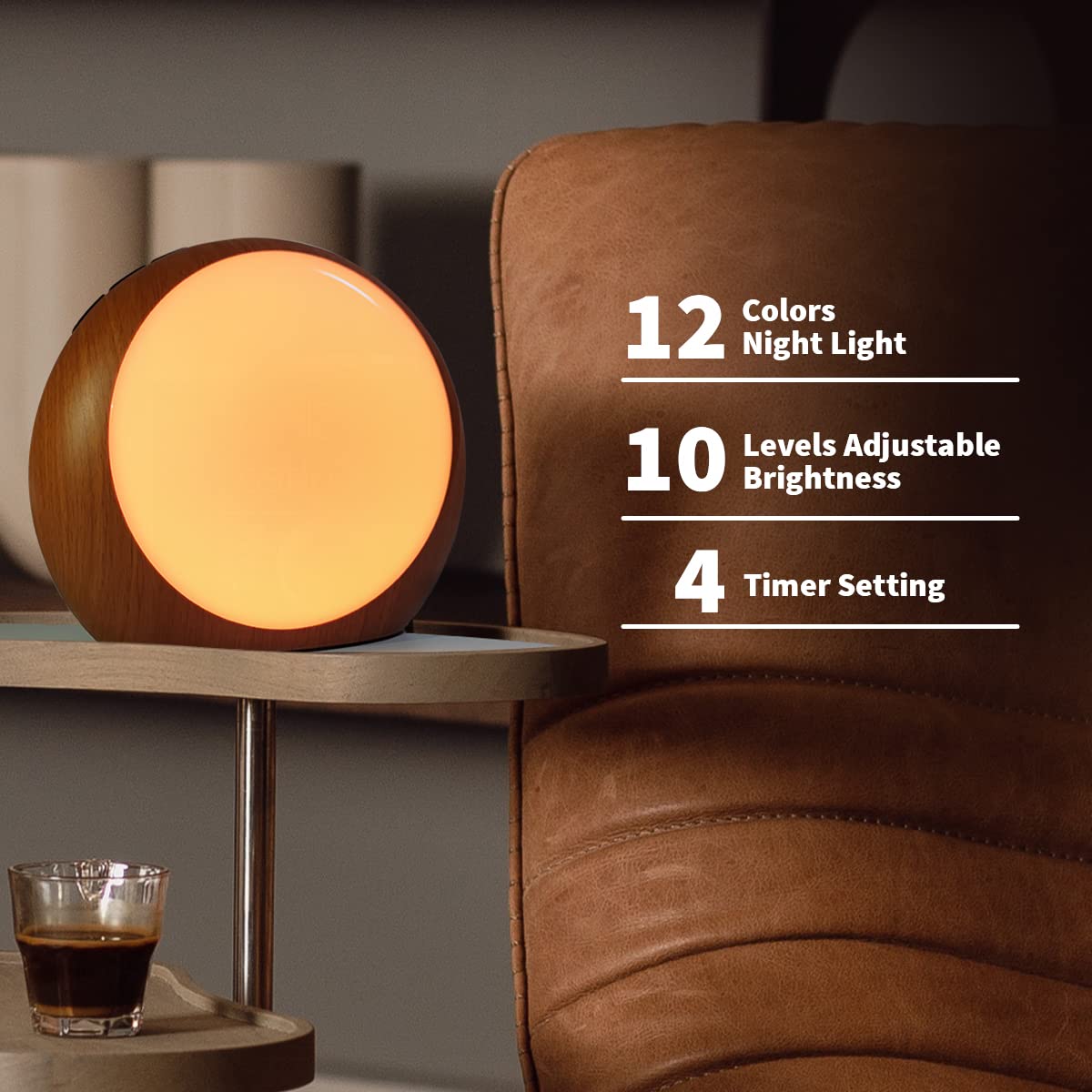 Cozy Serene Night Light Light Brown Noise Sound Machine White With 12 ...