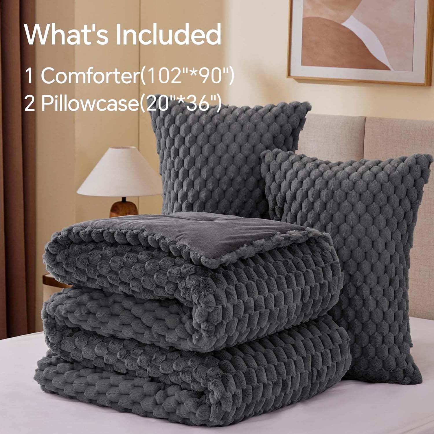 NICHOLAS KLEIN Fluffy King Set Fleece Soft For Bed Luxury Warm Bedding ...