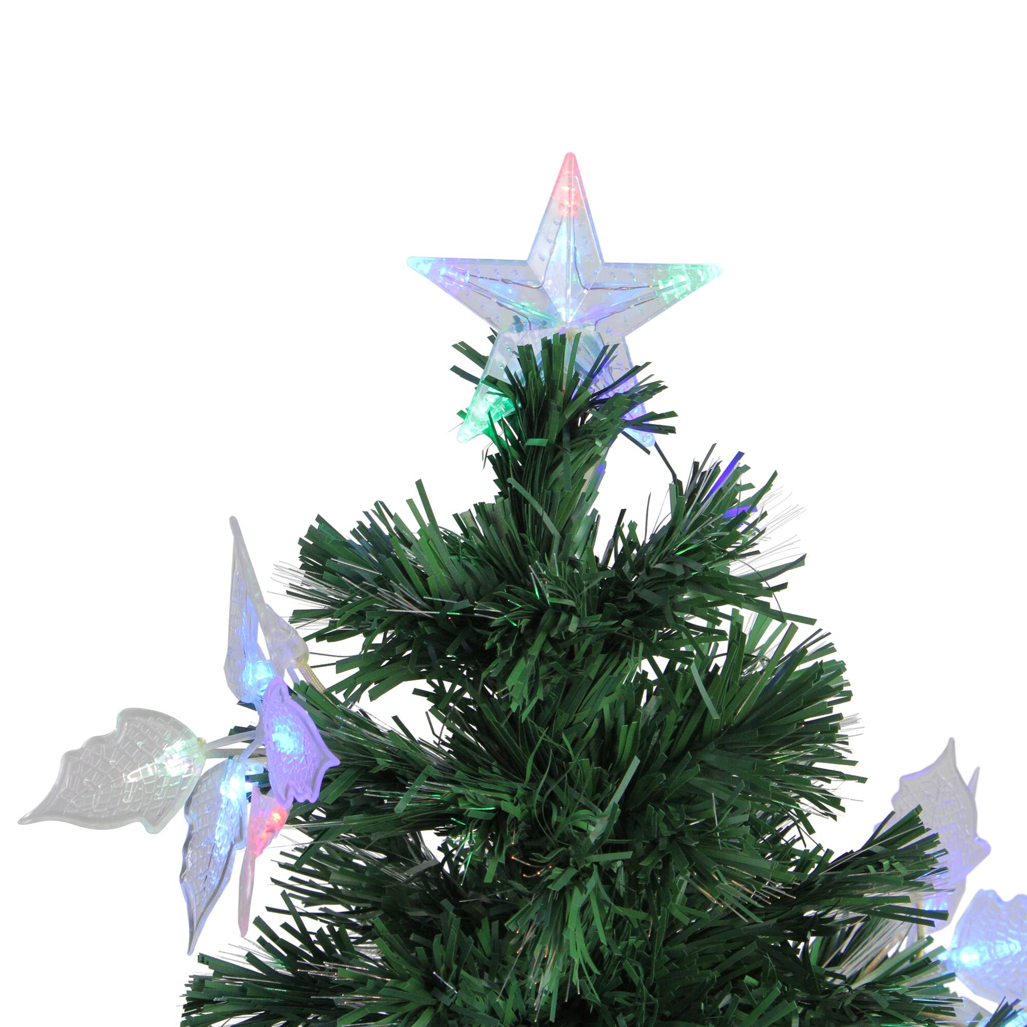 DAK 3' Pre Lit Medium Fiber Optic Floral Artificial Christmas Tree ...