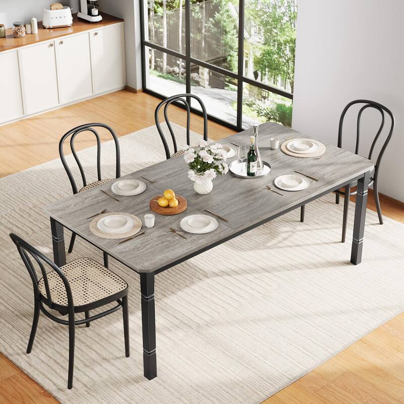 Babevy Industrial Style Kitchen and Dining Table for 6 8 Guests with ...