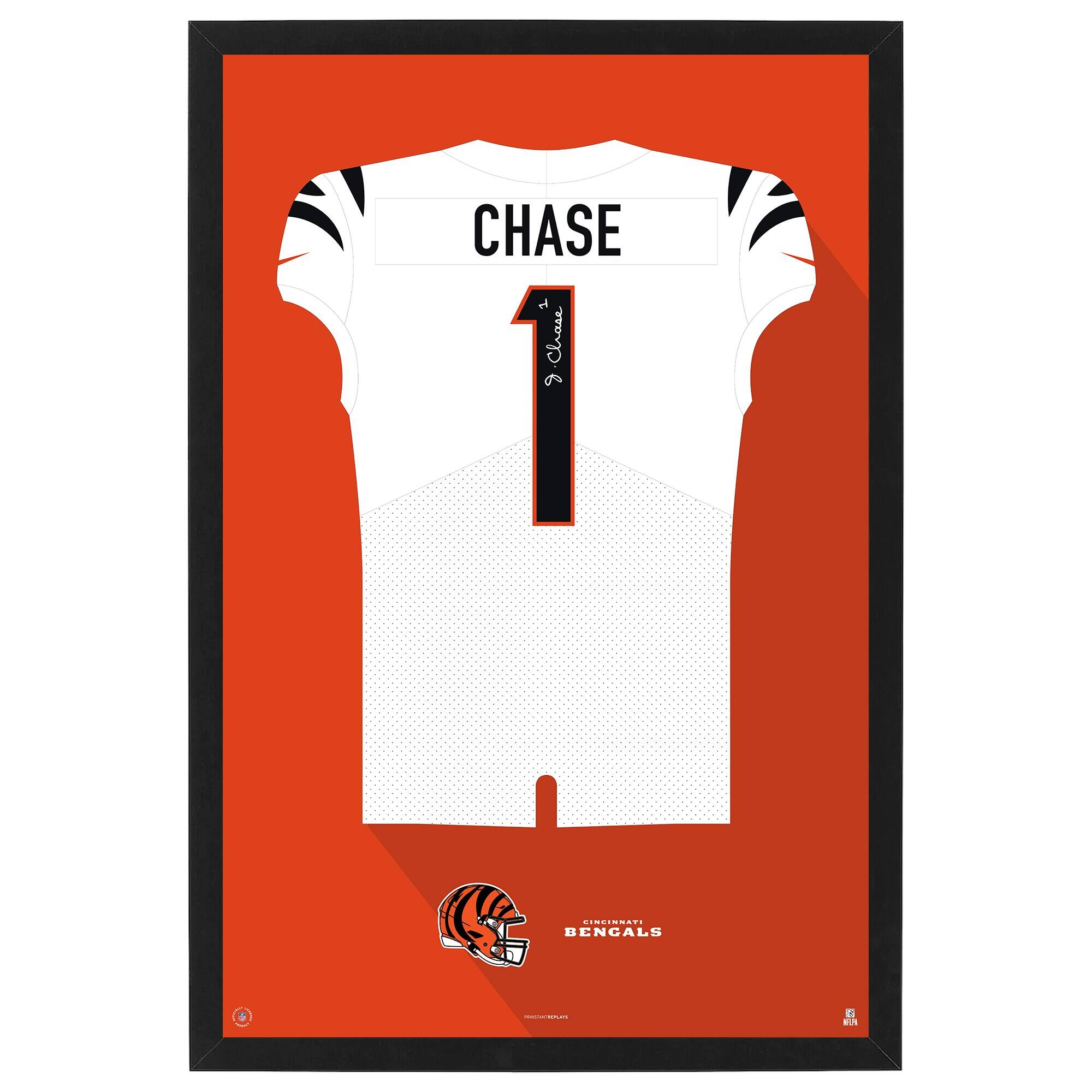 Sporticulture Ja'Marr Chase Cincinnati Bengals Away Jersey Framed Art ...