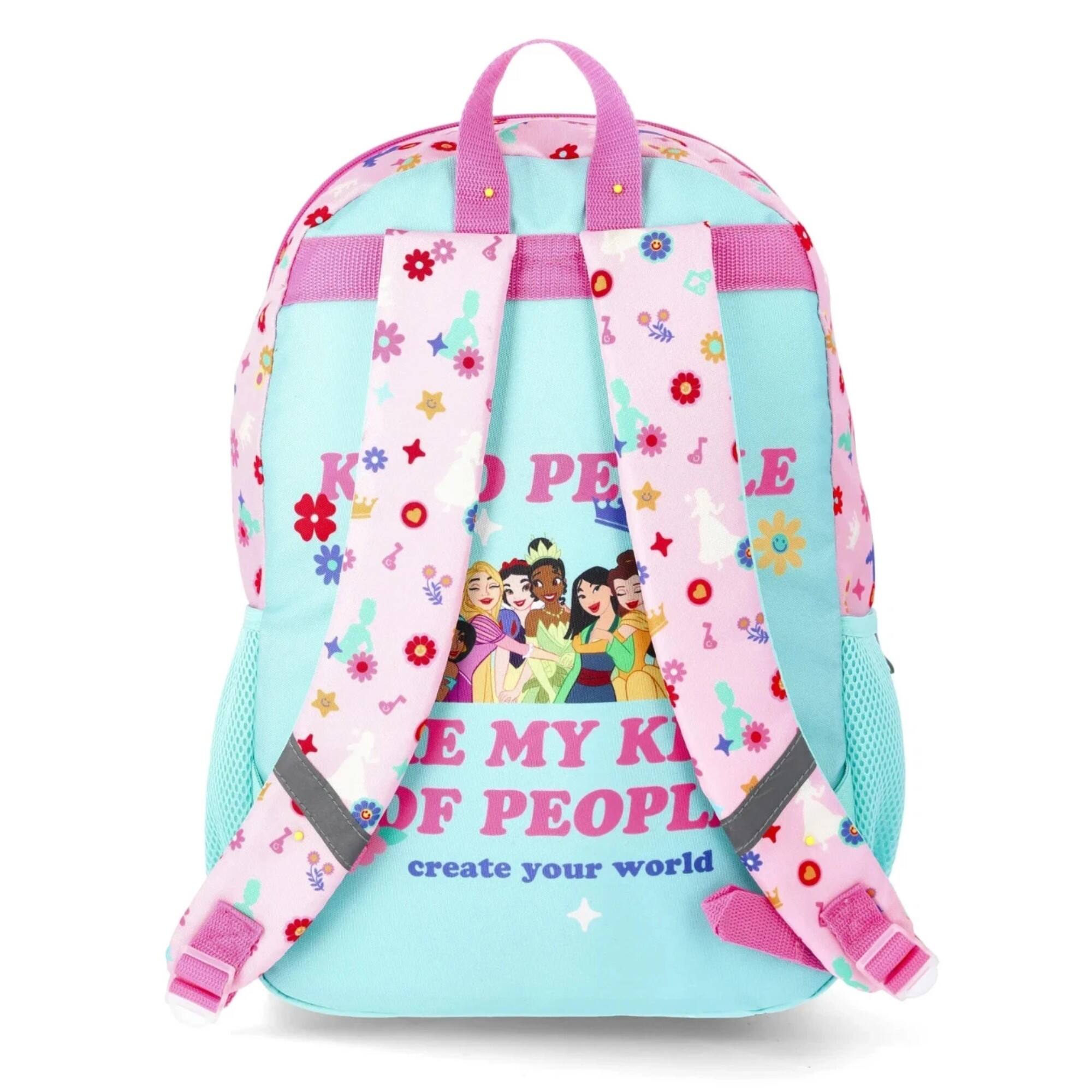 Disney Princesses 16" Pink Backpack for School with Rectangular Lunch ...