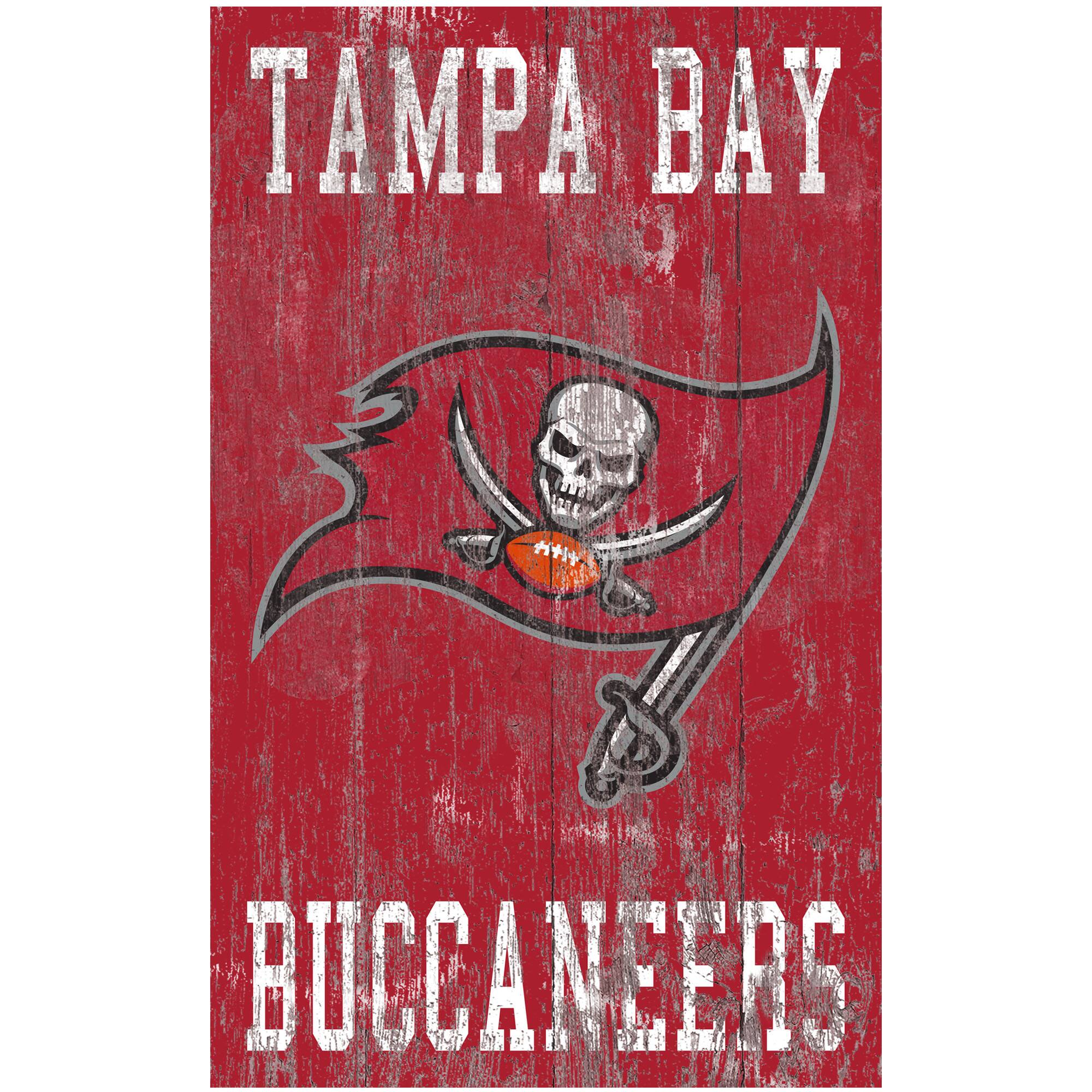Fan Creations Tampa Bay Buccaneers 11'' x 19'' Heritage Distressed Logo ...