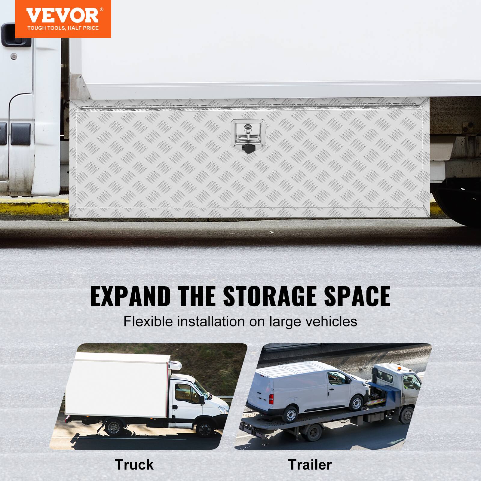 VEVOR Underbody Truck Box, 48"×17"×18" Pickup Storage Box, Heavy Duty ...