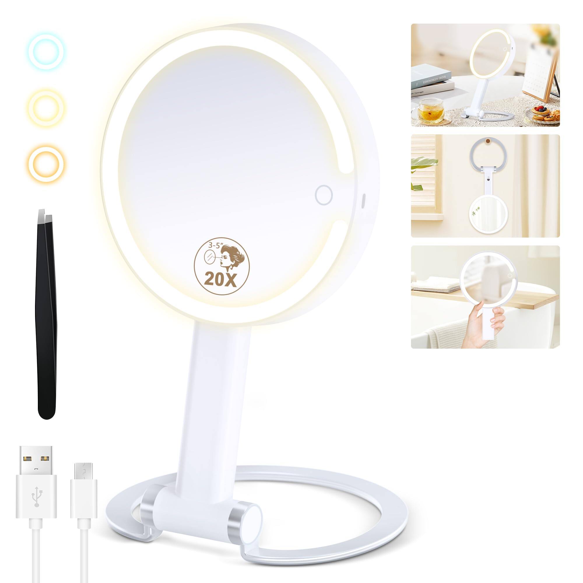 Pacoar Cade Magnifying Mirror With Light /Lighted Makeup Magnification ...