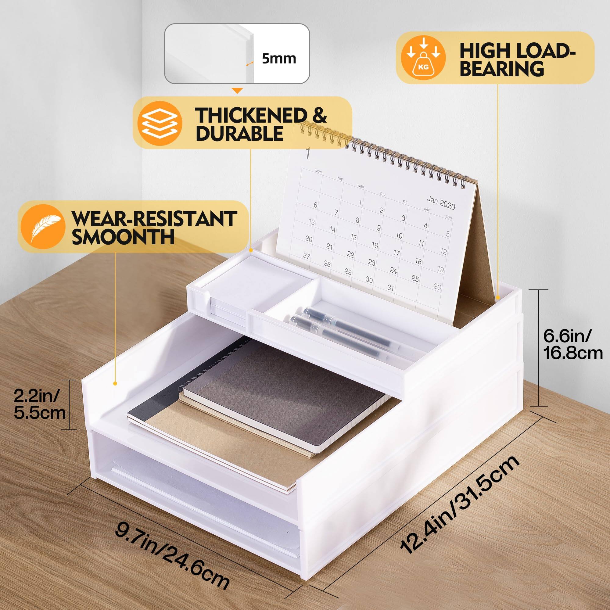 Dapper Styles 3 Tier Stackable Letter Tray Paper Organizer Desk For ...