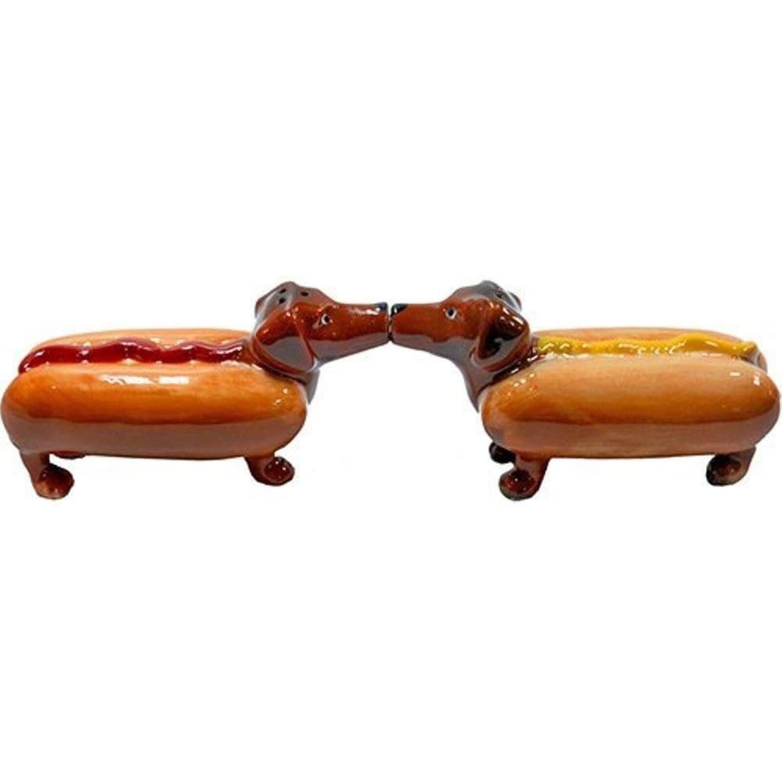 Pacific Trading Puppy Dachshunds Happy Hot Dogs Magnetic Salt & Pepper ...