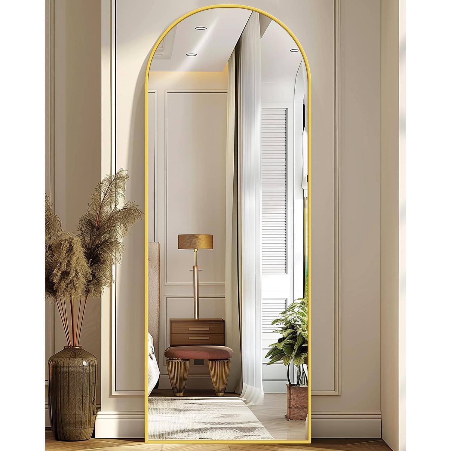 Comfort Essence Full Length Mirror 58"x19" Arched Floor Glassless With ...