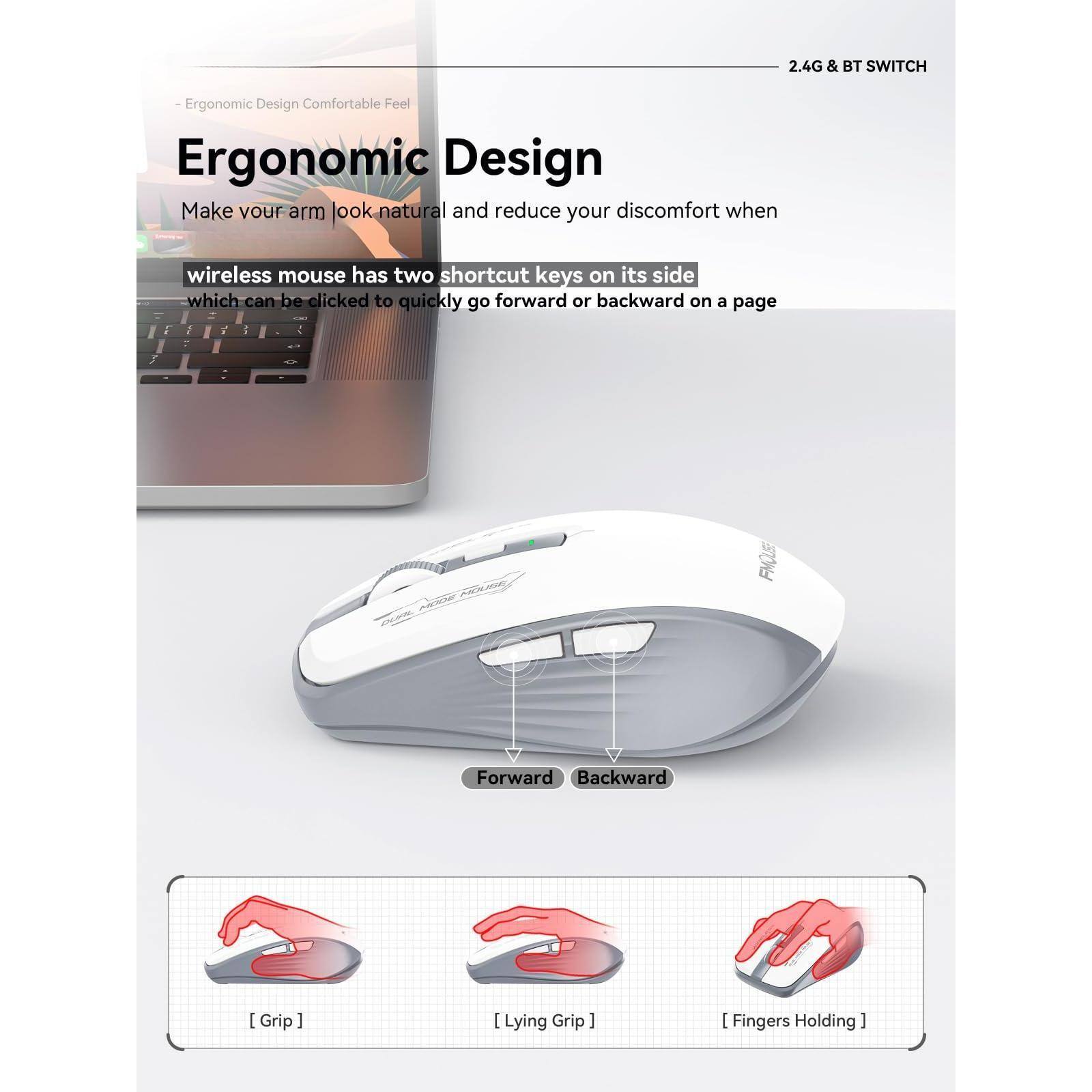 Cozy Serene Wireless Mouse Silent USB (bluetooth 2.4ghz Usb) With ...