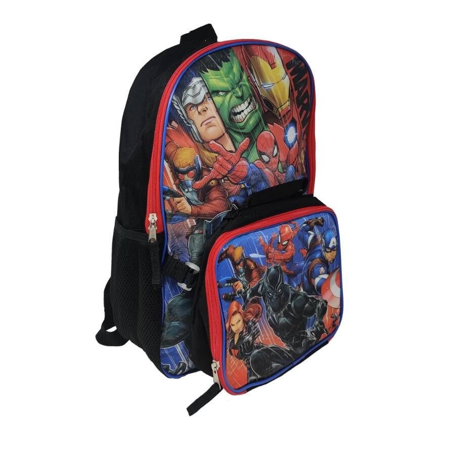 Avengers Spider Man Thor Hulk 16" Backpack & Insulated Lunch Bag Marvel ...