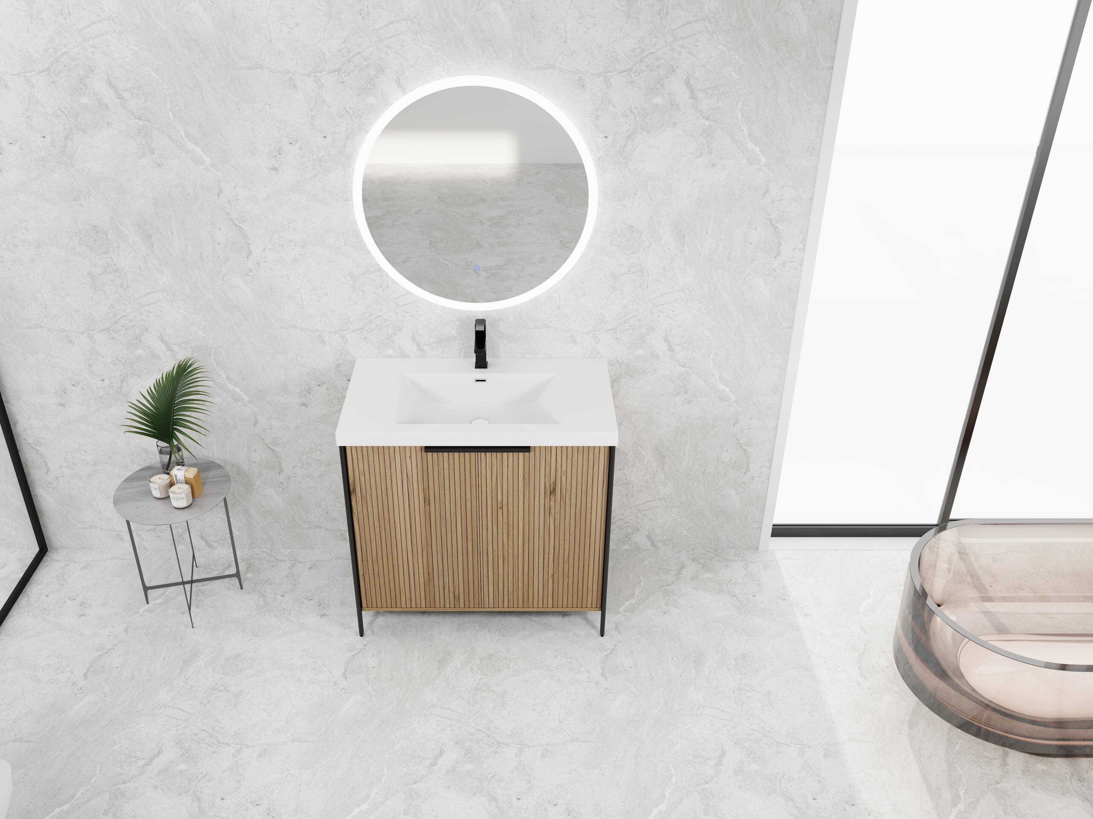 APRILSOUL 36 inch Freestanding Bathroom Vanity Resin Sink 2 Soft Close ...