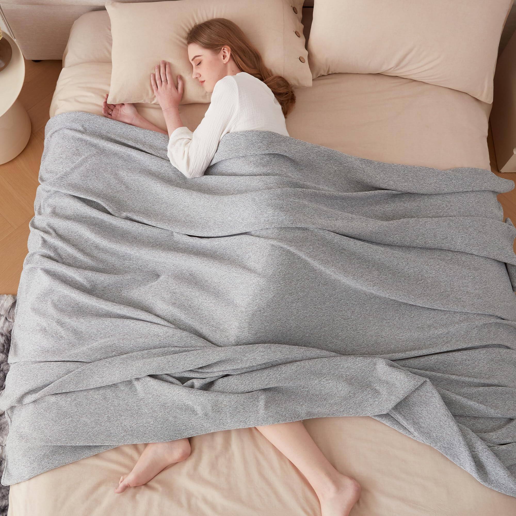 Pacoar Cade Summer Knit Throw Blanket For Couch Lightweight Breathable ...