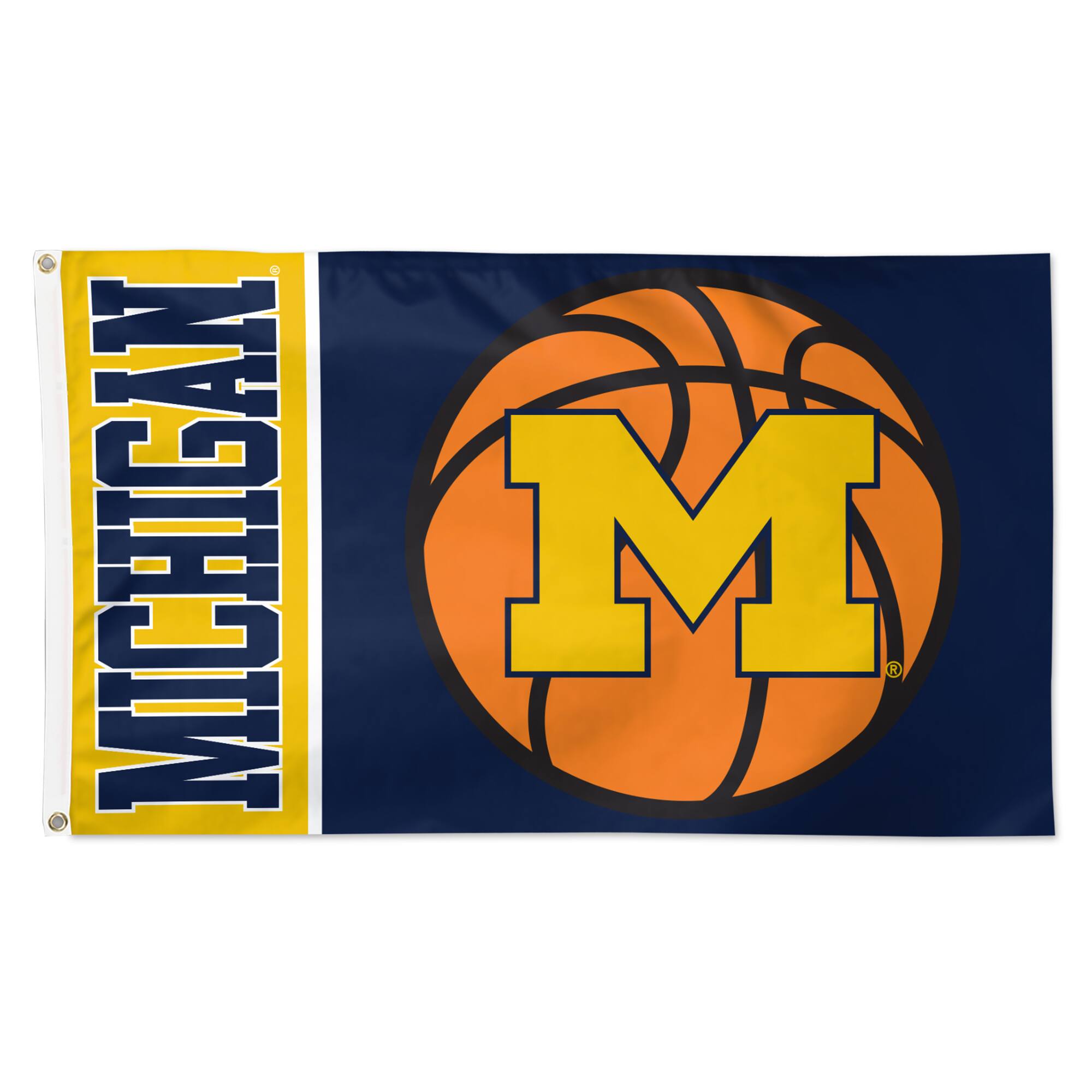 WinCraft Michigan Wolverines 3' x 5' Basketball Deluxe Single Sided ...
