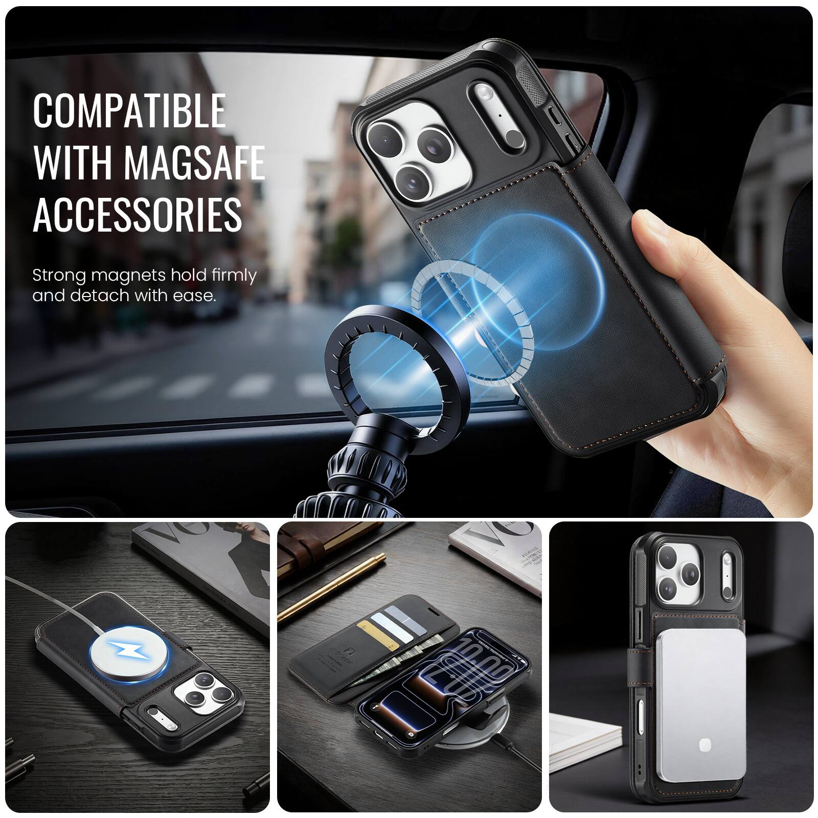 Dteck Wallet Case for iPhone 17 Pro Max, Compatible with MagSafe, PU ...