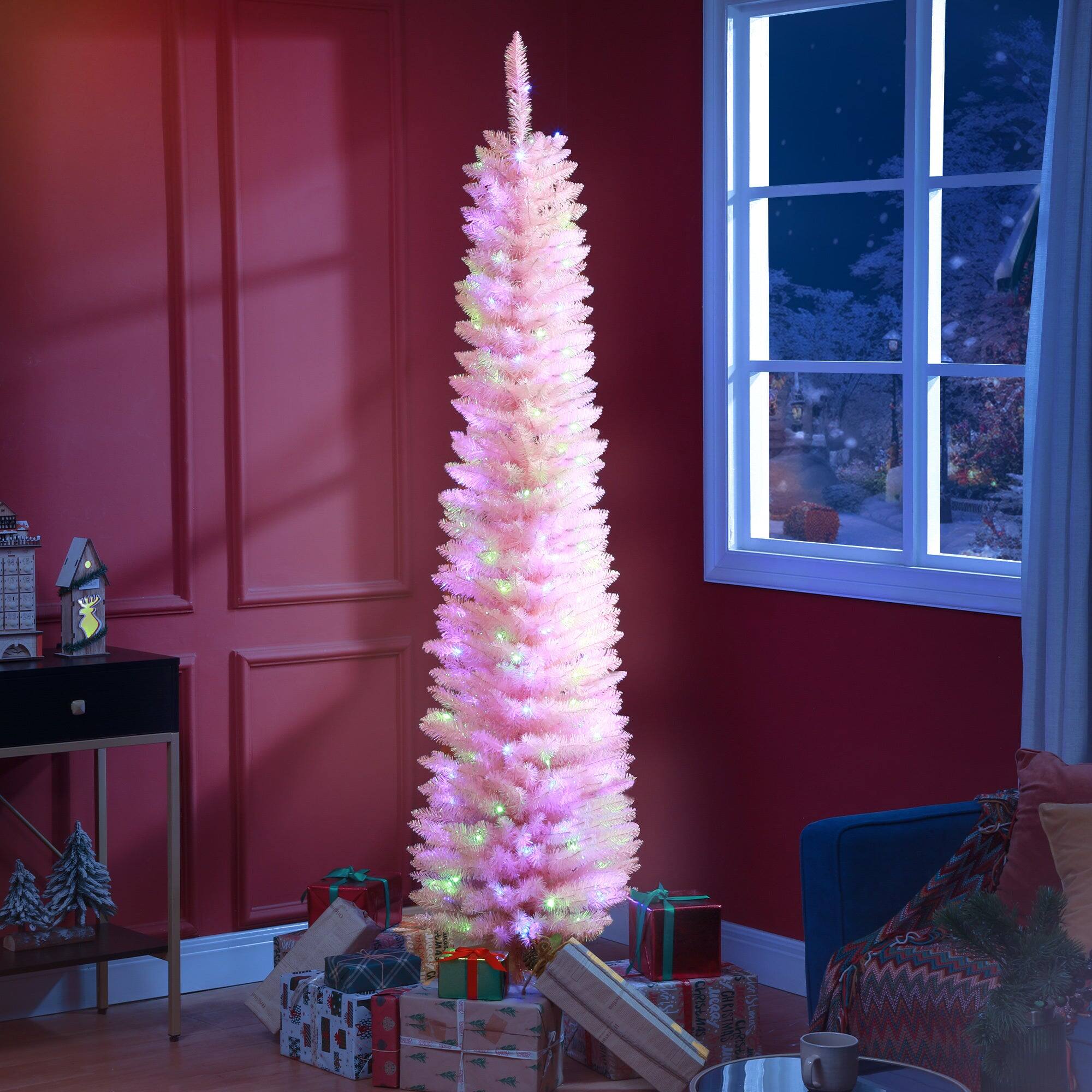 BreeBe 6ft Tall Pencil Prelit Artificial Christmas Tree Holiday DÃ©cor ...