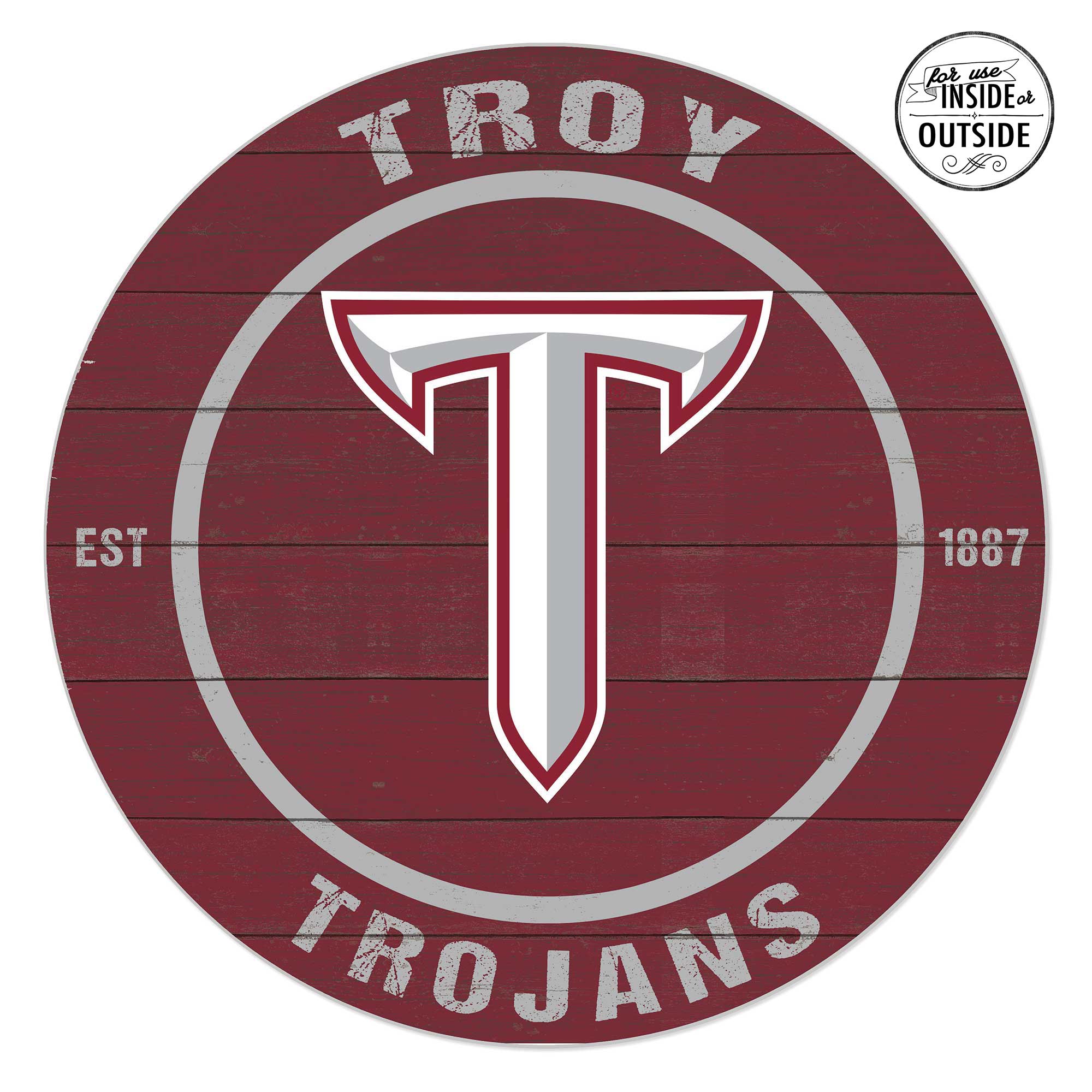 Jardine Troy University Trojans 20" x 20" Indoor/Outdoor Circle Sign ...
