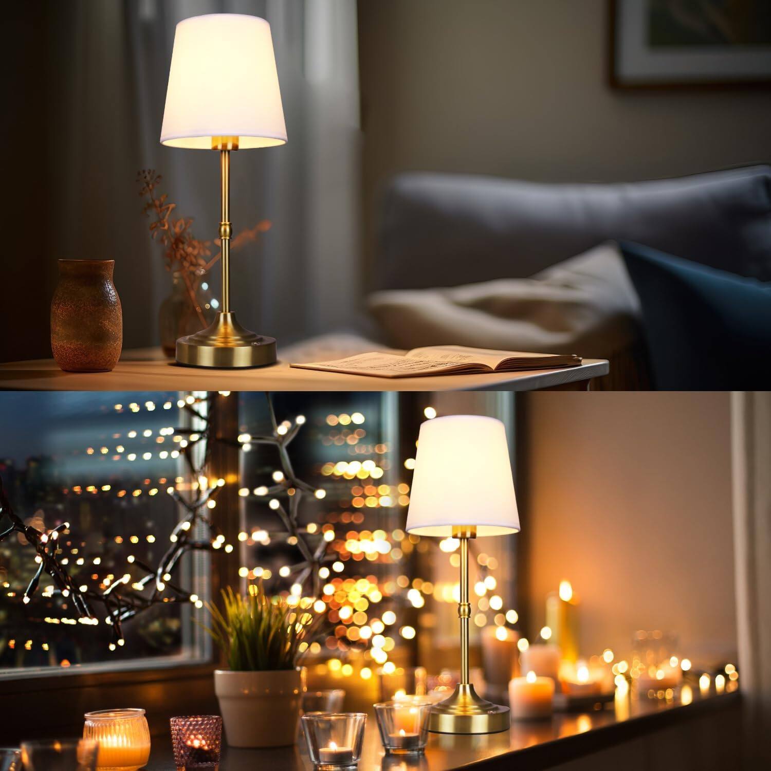 Stamp n Camp Rechargeable Battery Powered Table Lamp Wireless LED Lamps ...