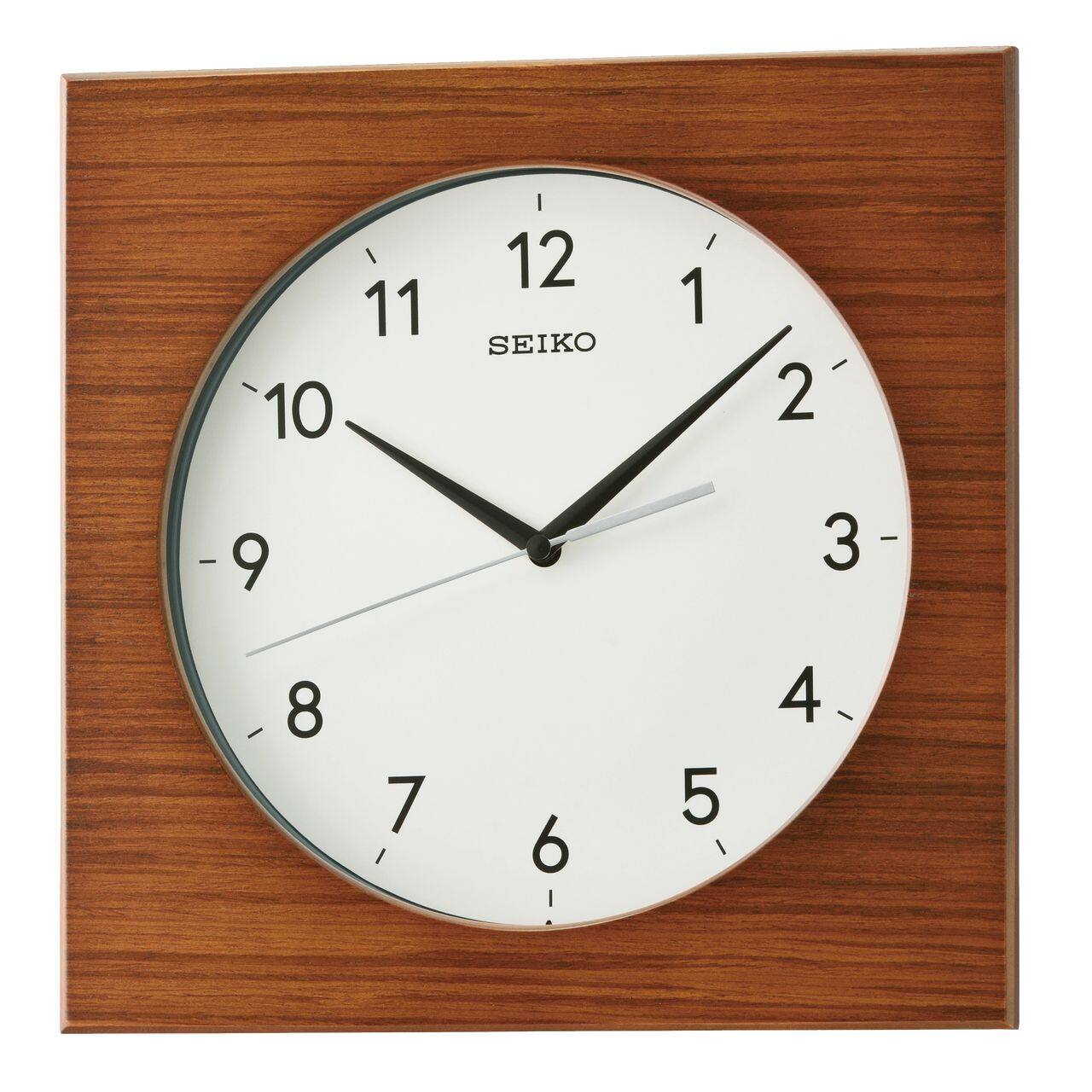 Seiko 12" Rylie Square Wooden Wall Clock Brown QXA766ZLH - Best Buy