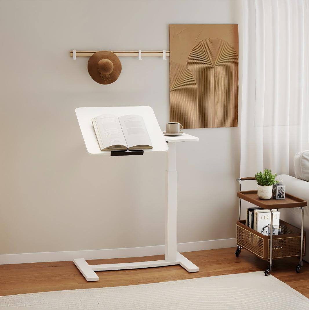 Loheer Mobile Standing Desk Height Adjustable Rolling Laptop Table ...