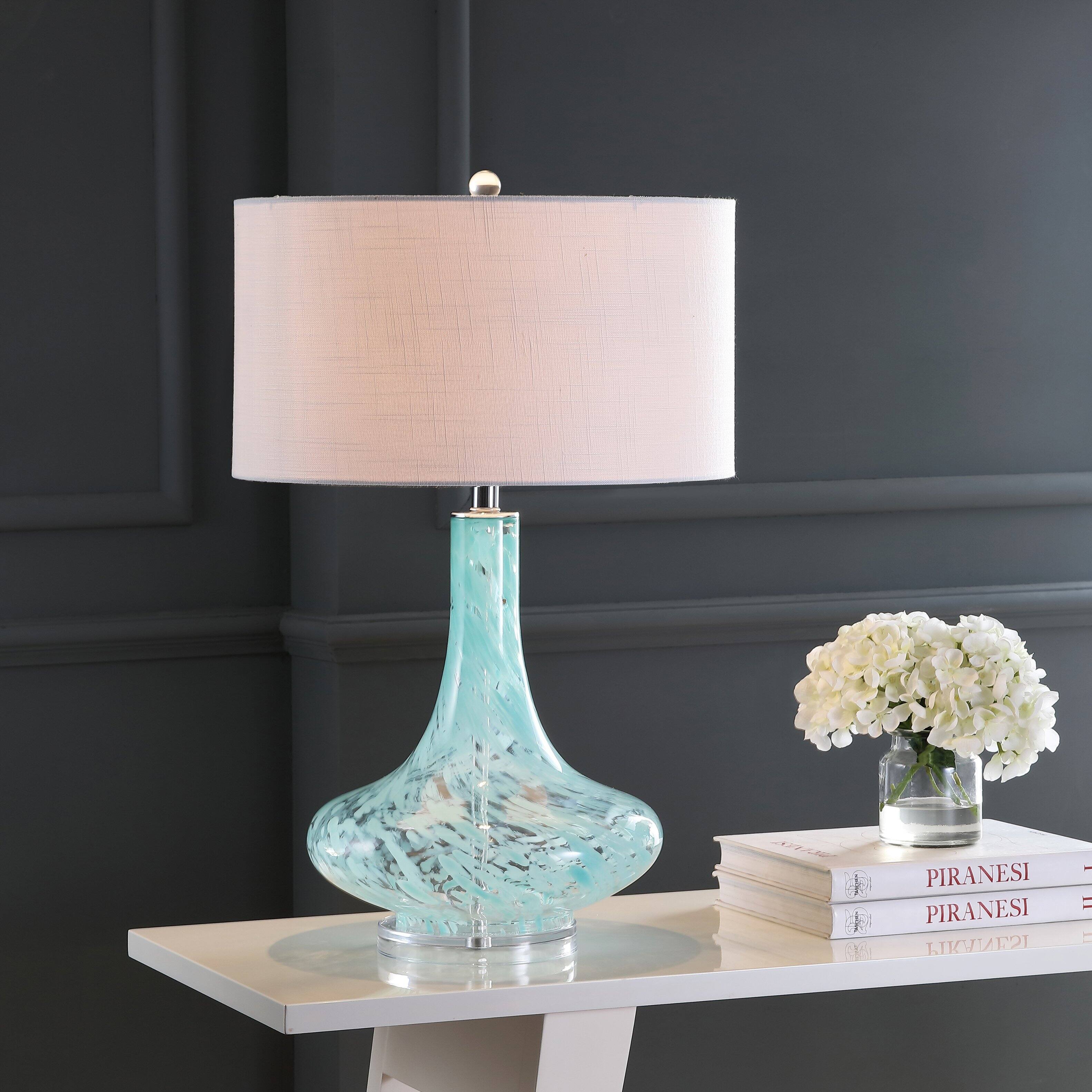 Jonathan Y Montreal 29" Glass/Acrylic LED Table Lamp Ice Blue JYL2001A ...
