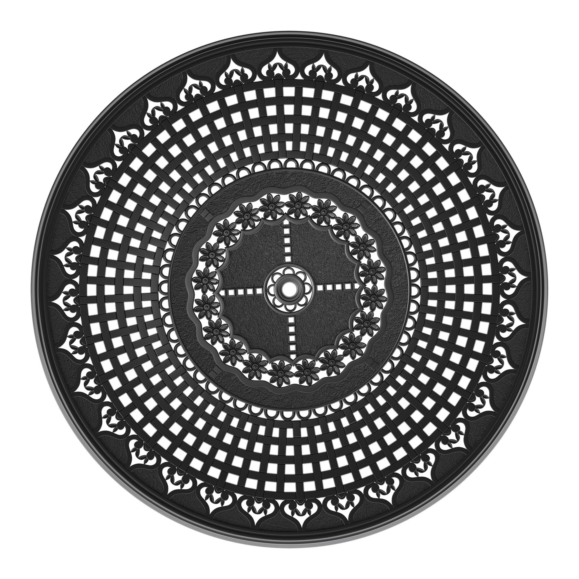 APRILSOUL 4724 Inch Cast Aluminum Patio Dining Table Frame Umbrella ...