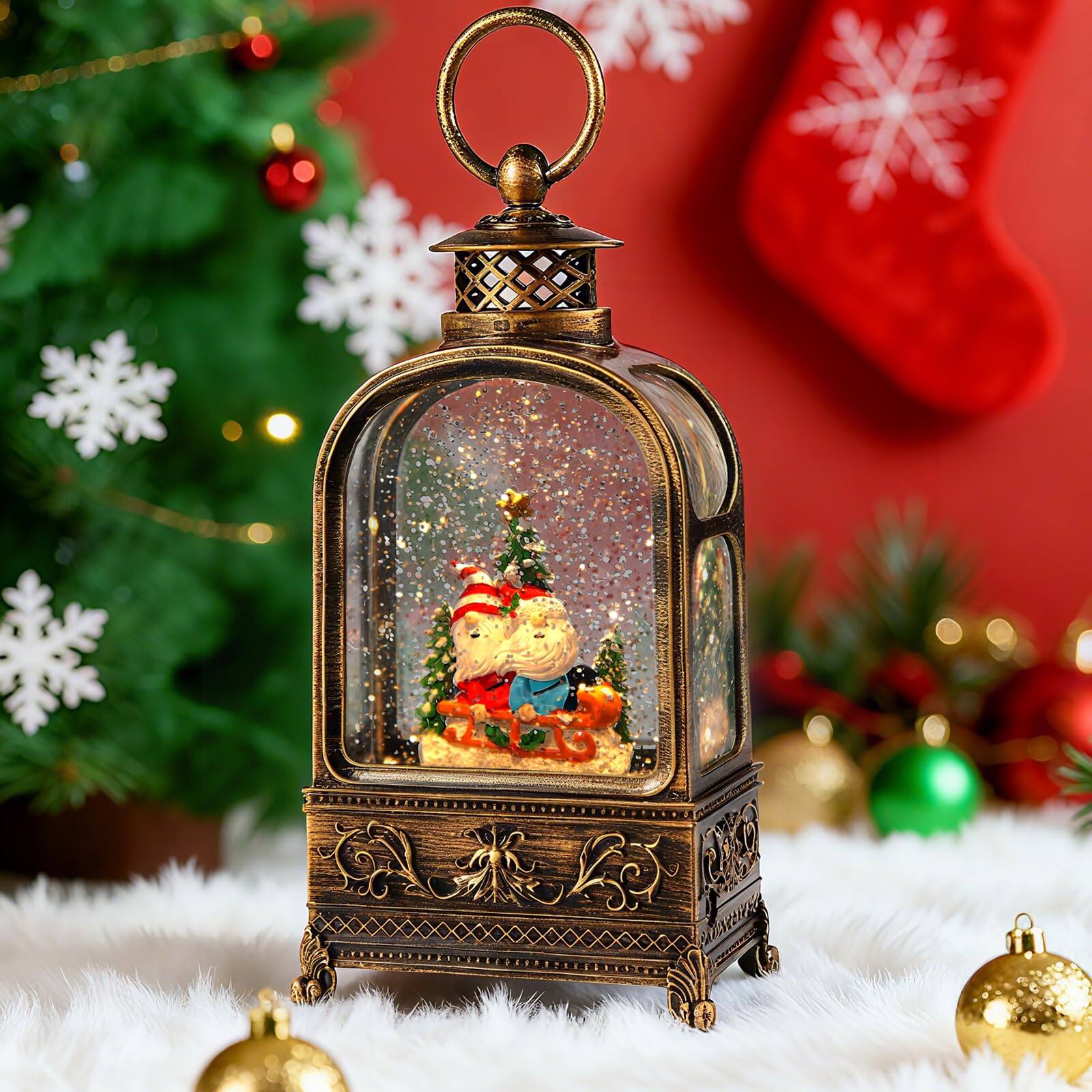 Refined Abode Design Snowmen Snow Globe Christmas 10.usical Lantern ...