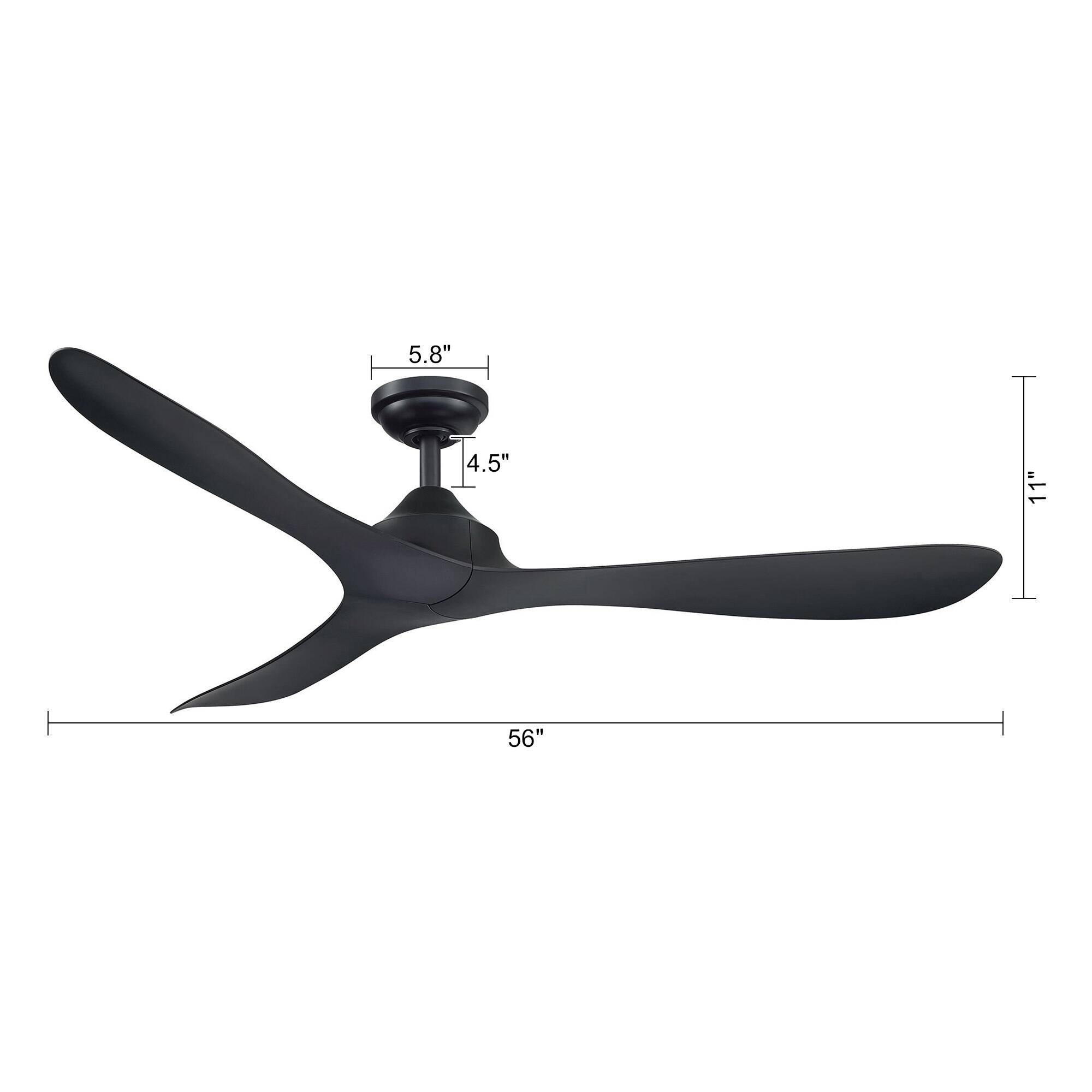 Parrot Uncle 56 in. Modern Propeller 3 Blade Ceiling Fan with Remote ...