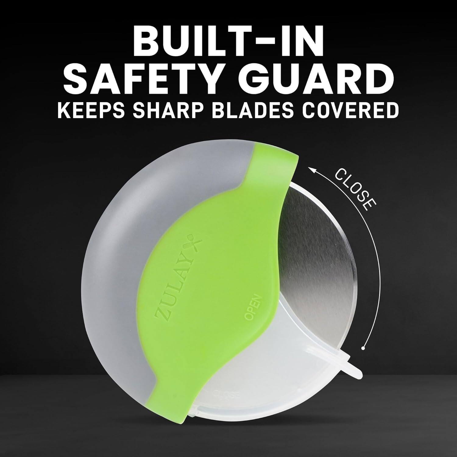 Zulay Kitchen Razor Sharp Stainless Steel Pizza Wheel Cutter with ...