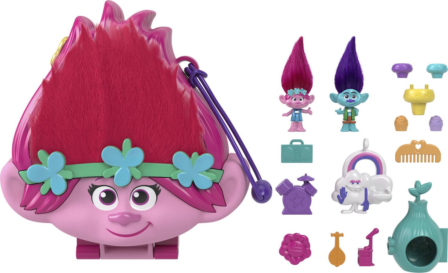 Mattel Polly Pocket Trolls Poppy Compact Collectibles Multicolor ...