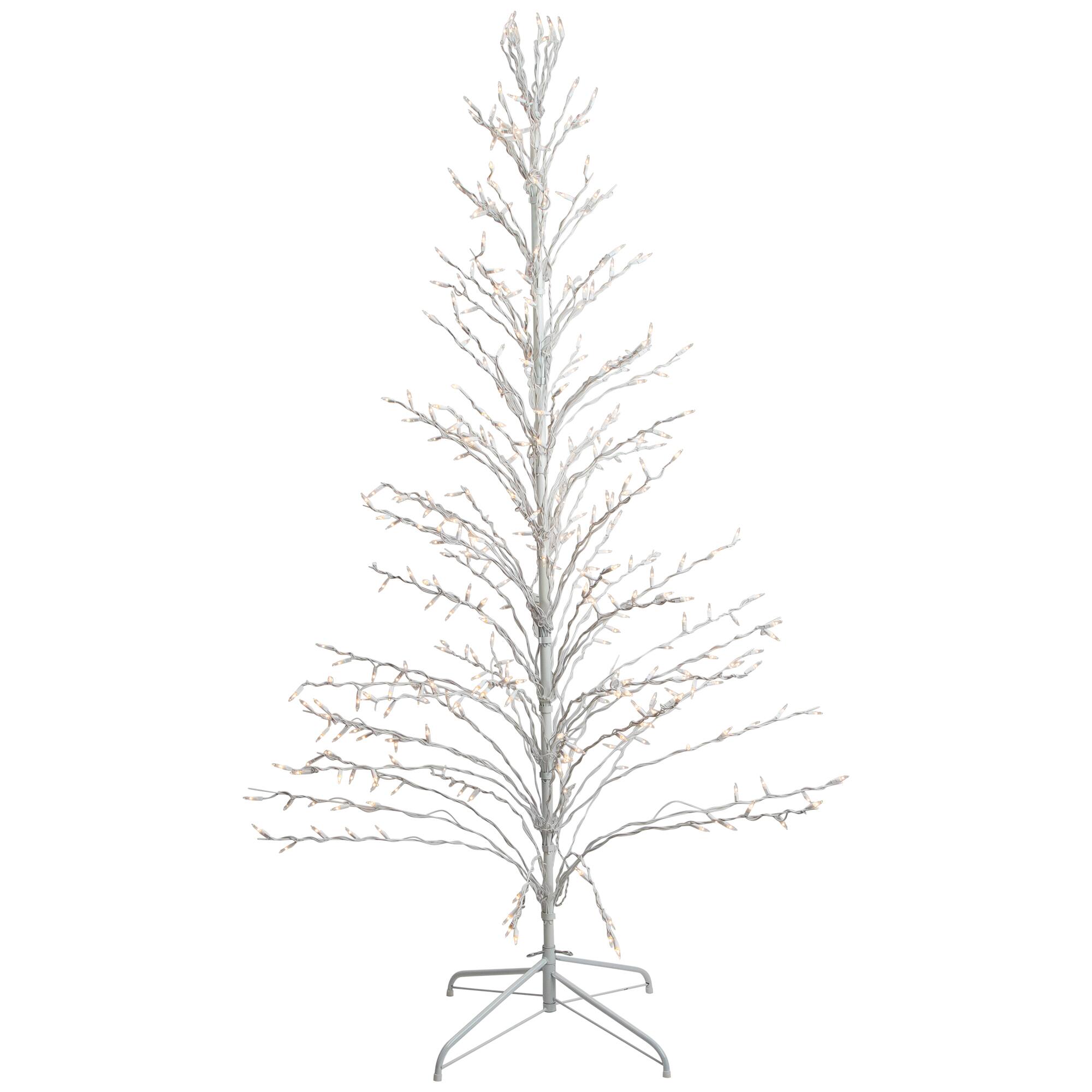 Northlight Lighted Cascade Twig Outdoor Christmas Tree 6' Clear Lights ...