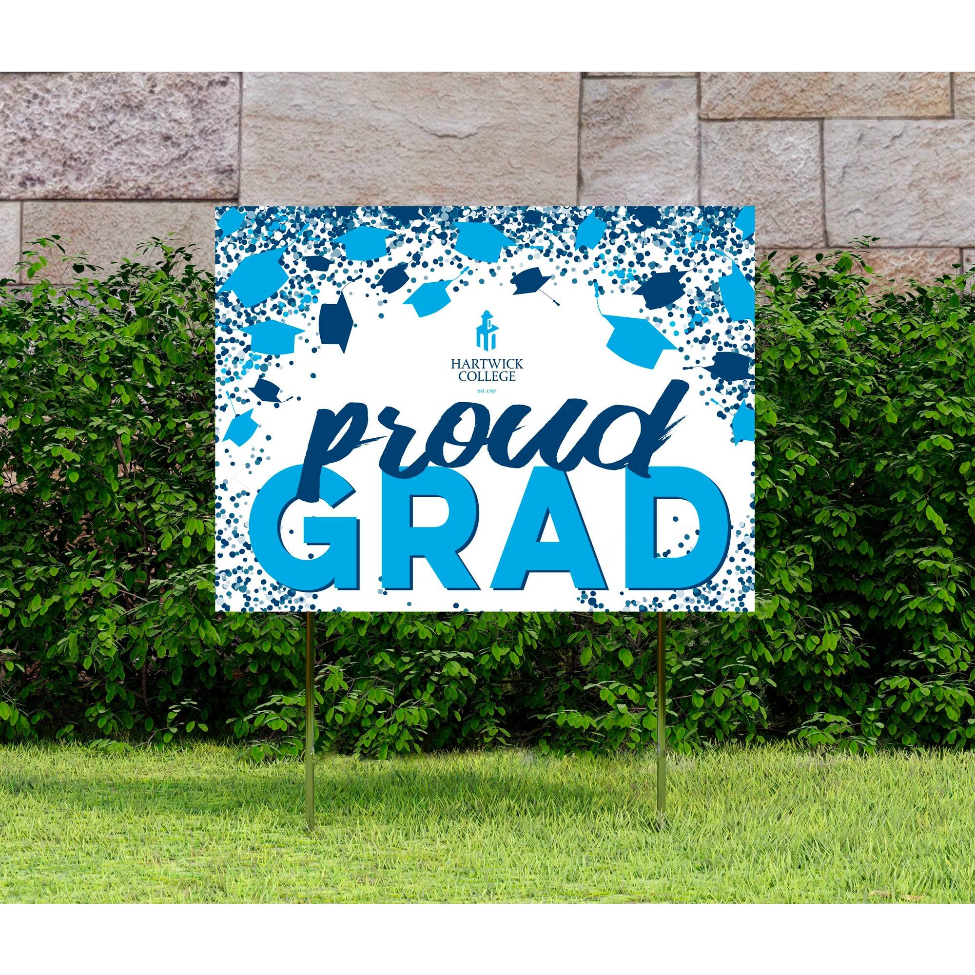 Jardine Hartwick College Hawks 18" x 24" Proud Grad Yard Sign White ...