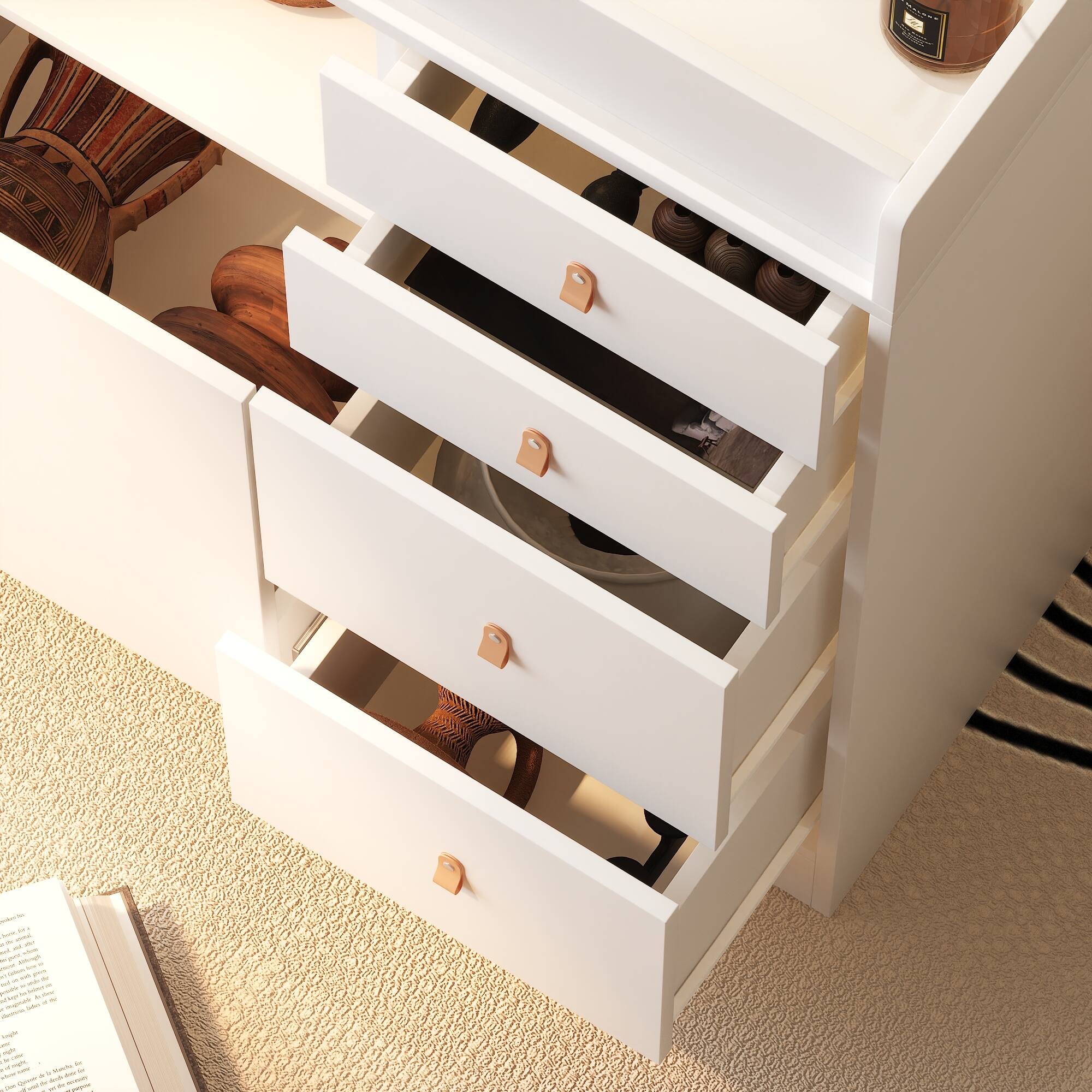 FUFU&GAGA Changing Table Dresser Spacious Storage Cabinet & Anti Tip Safe Nursery Essential ...