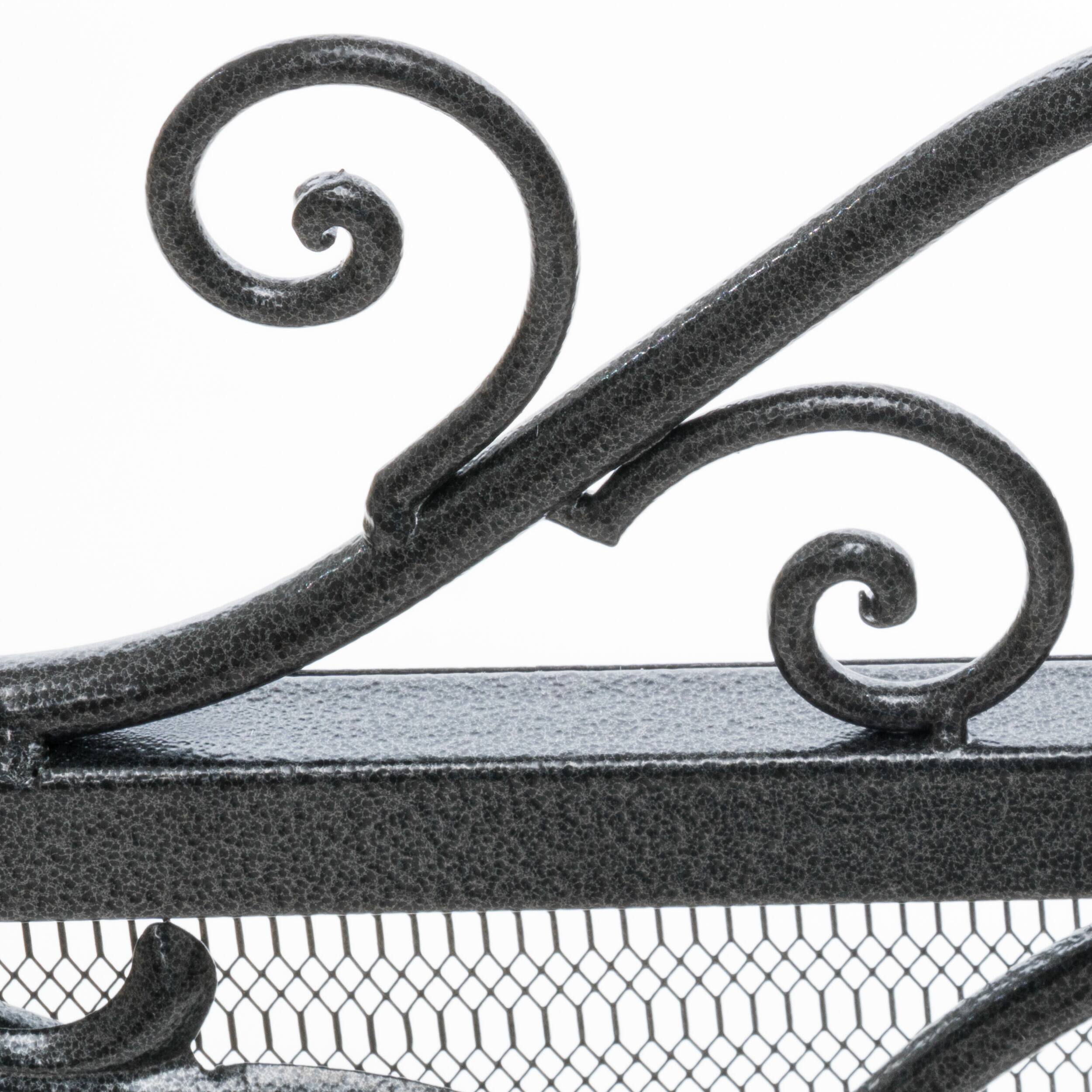 APRILSOUL Darcie Wrought Iron Fireplace Screen with Intricate Detailing ...
