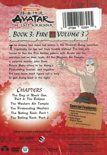 Avatar The Last Airbender: Book 3 Fire Volume 3 DVD - Best Buy