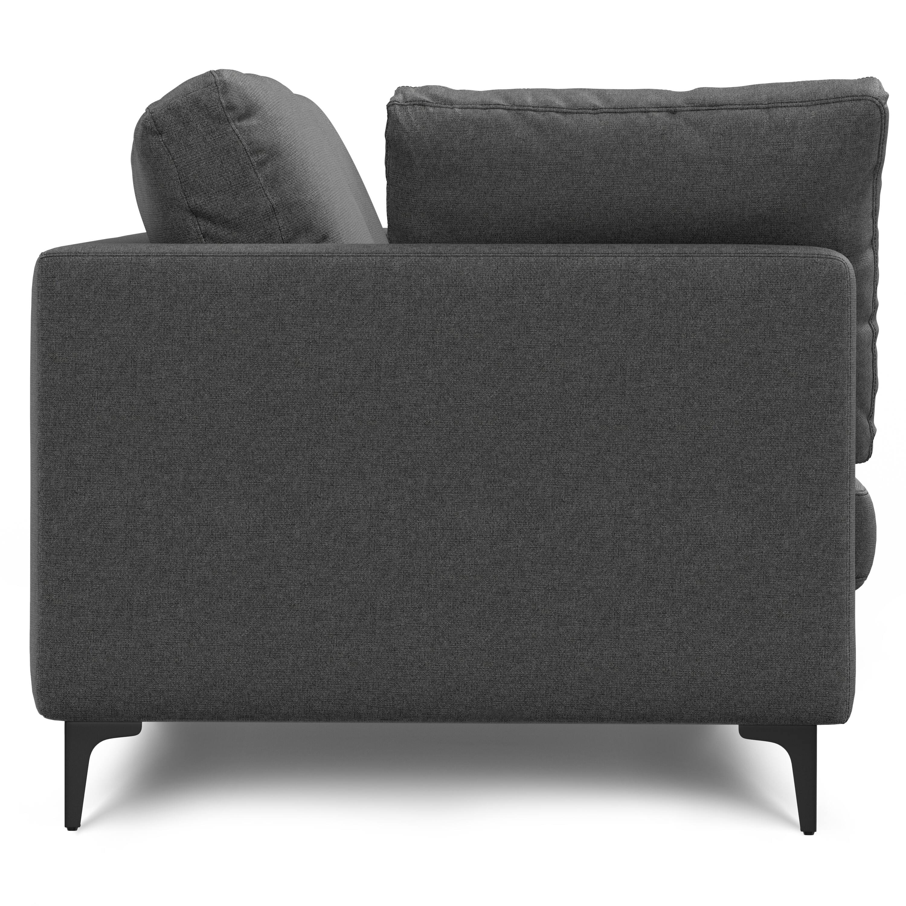 Simpli Home Ava 90 inch Sofa in Tightly Woven Performance Fabric Pebble ...