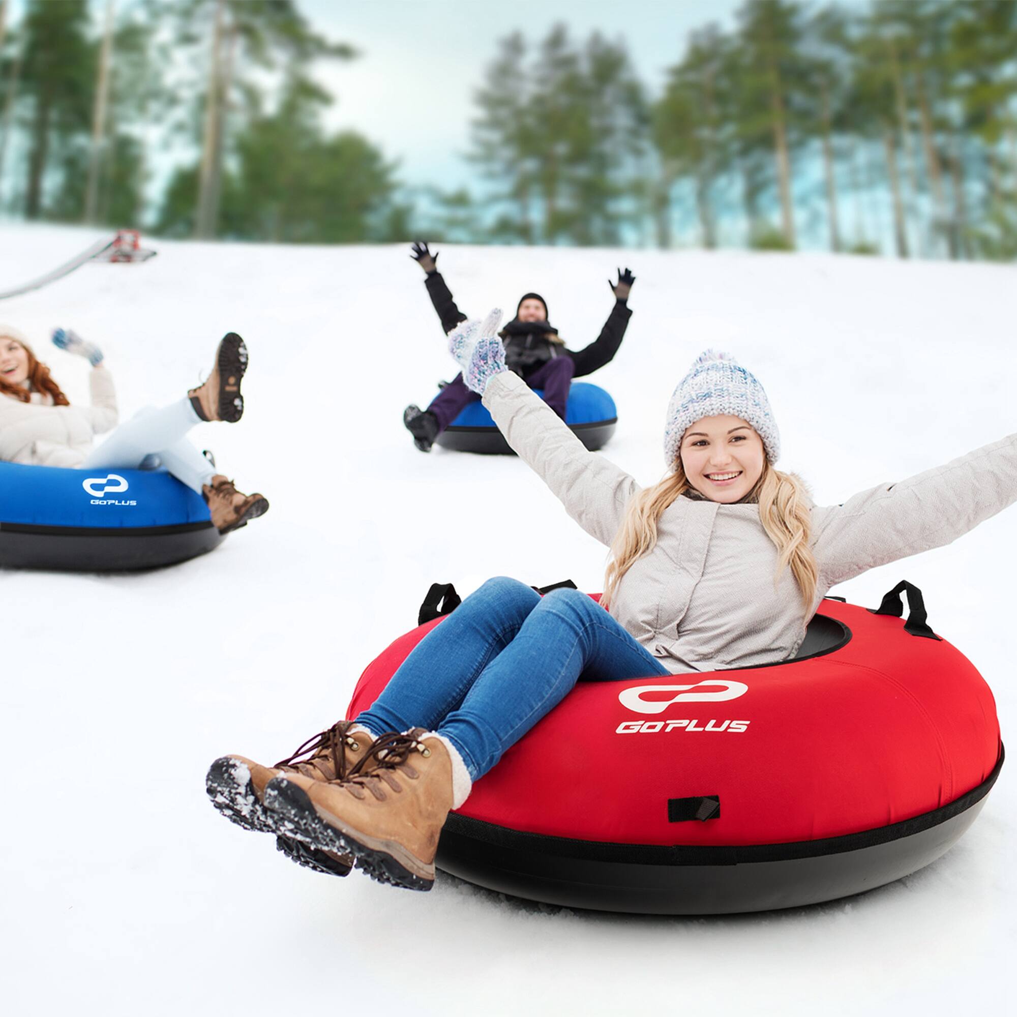 Costway Goplus 40" Heavy Duty Inflatable Snow Tube for Sledding with ...