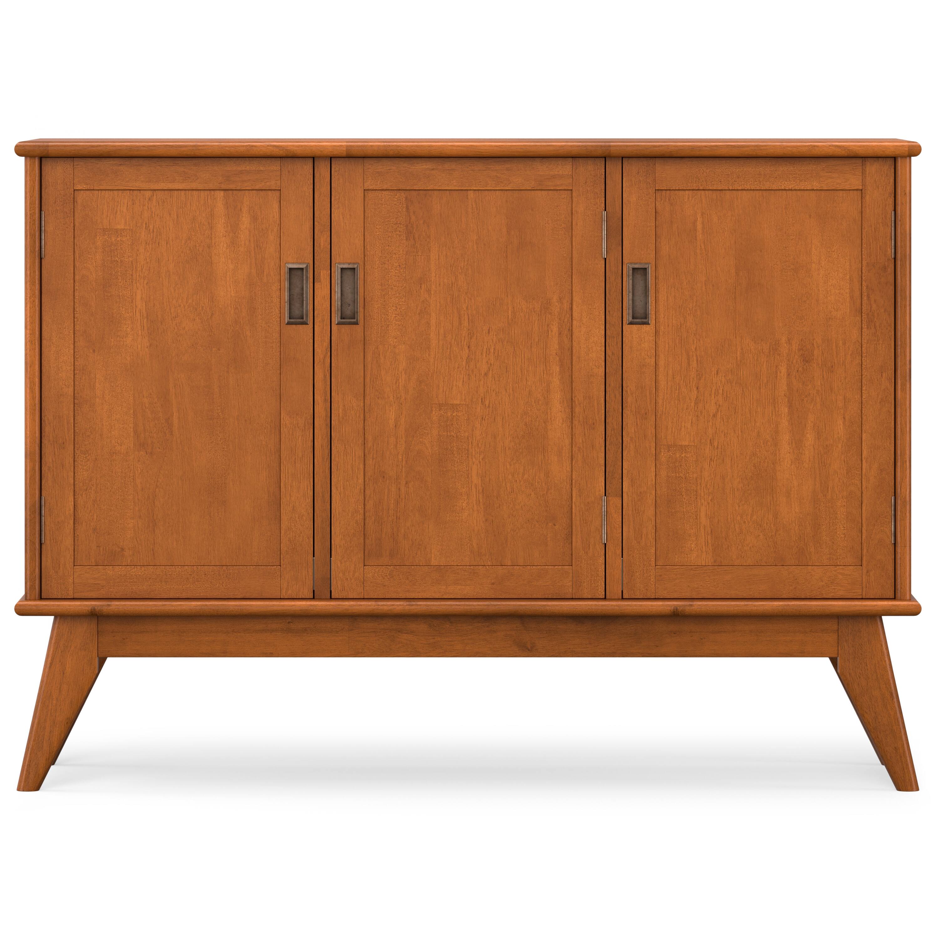Simpli Home Draper SOLID HARDWOOD Mid Century 3 Door Sideboard Buffet ...