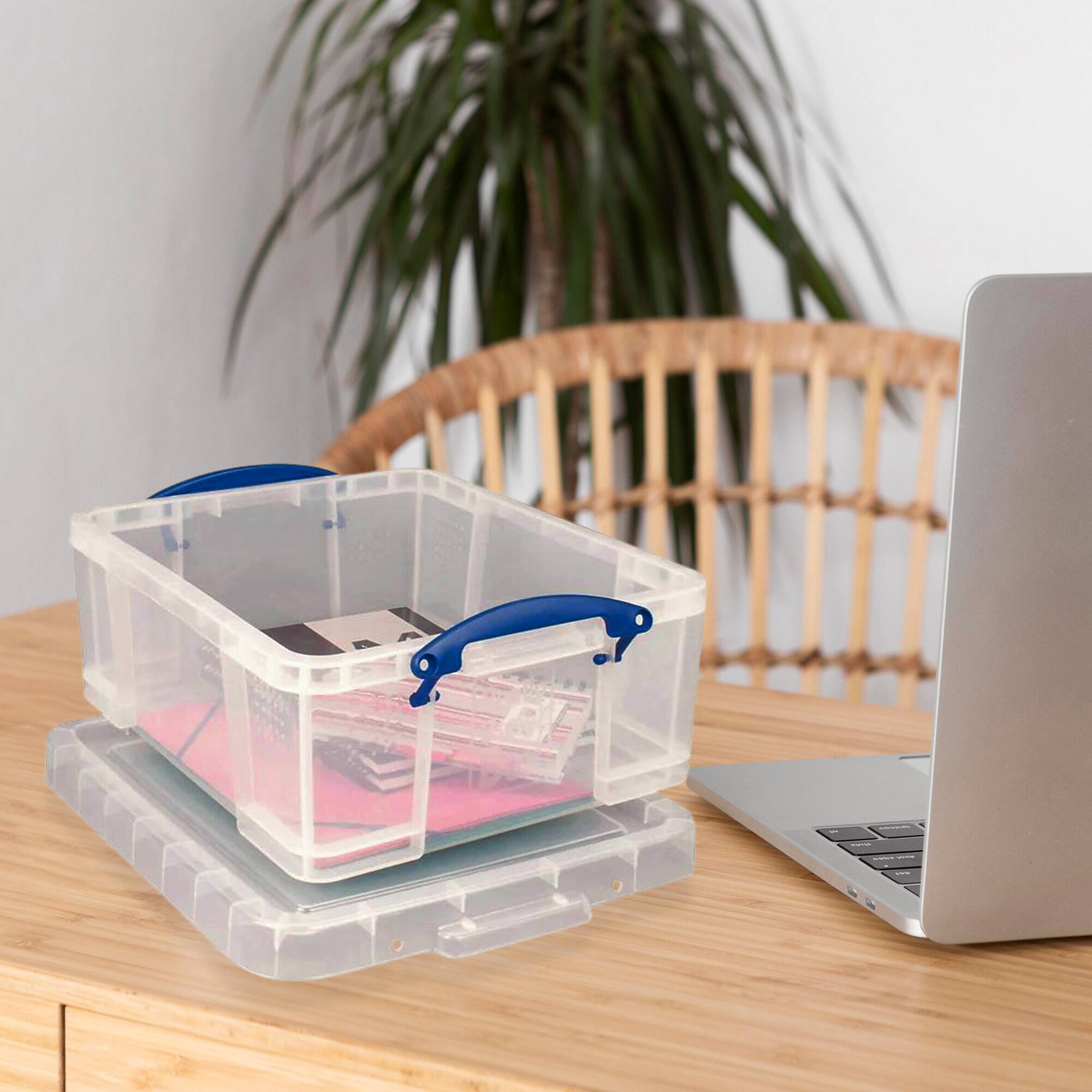 Really Useful Box 17L Storage Container with Lid and Clip Lock Handles ...