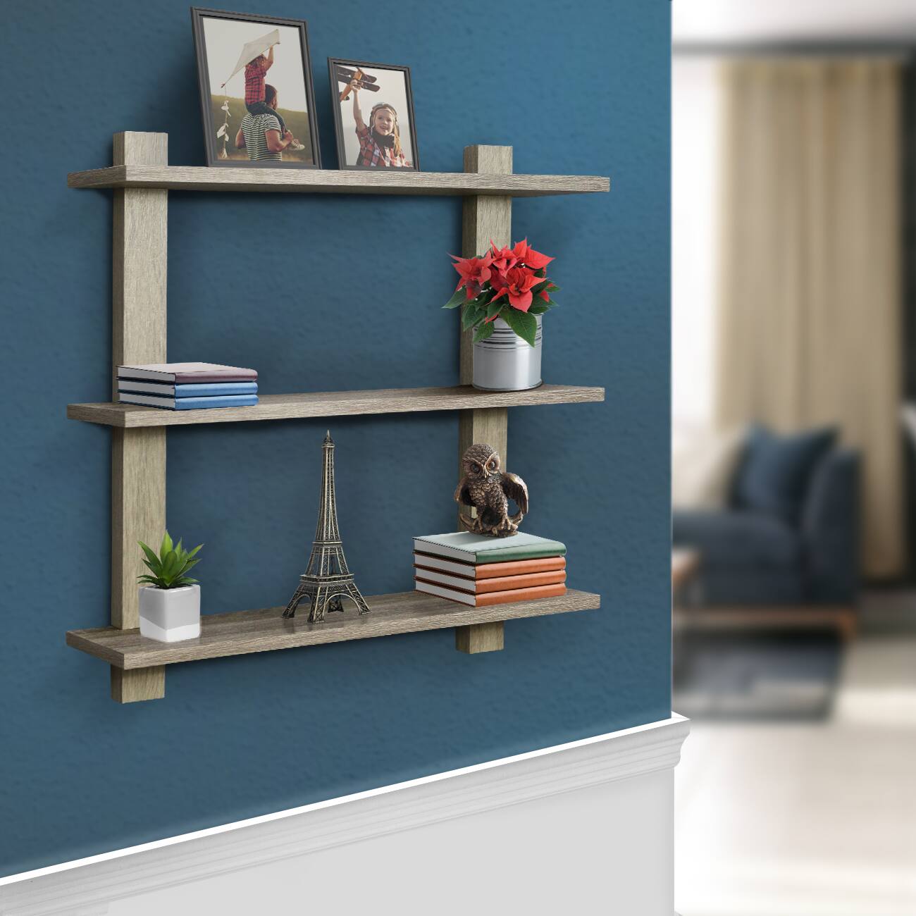 Sorbus Bathroom Shelves 3 Tier Wall Mounted Floating Shelves for Books ...