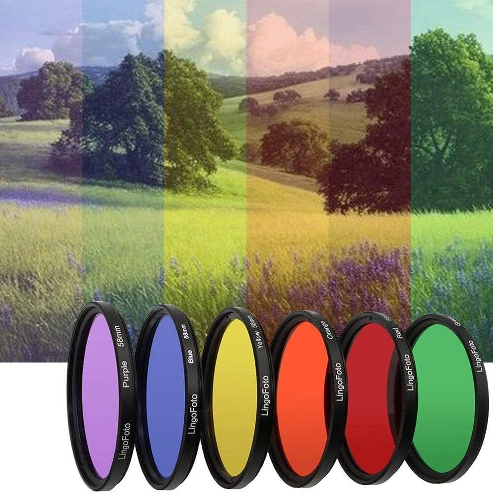 Schertz 77mm 6 Color Lens Filter Set – Red, Orange, Yellow, Green, Blue ...