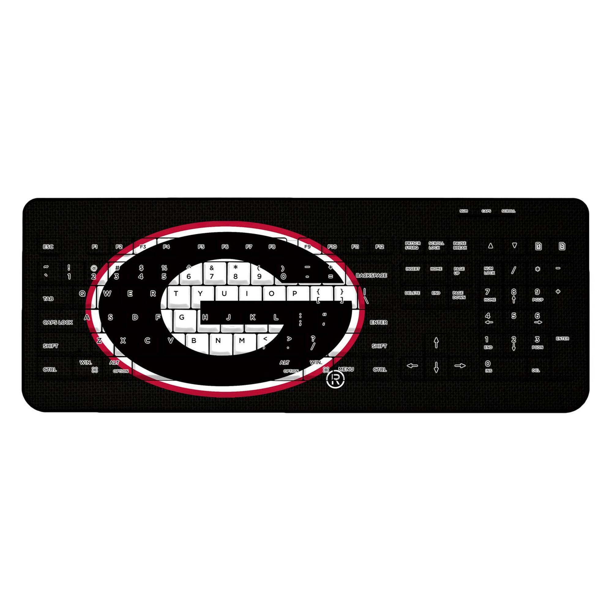 Keyscaper Georgia Bulldogs Primary Logo Solid Design Wireless Keyboard ...