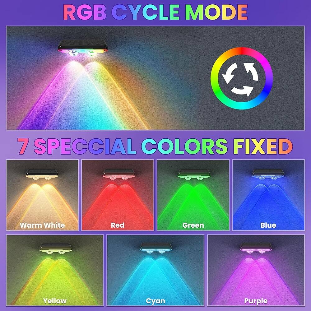 MOSZAR LLC Fence Lights Solar Powered for Outside, IP65 Waterproof ...