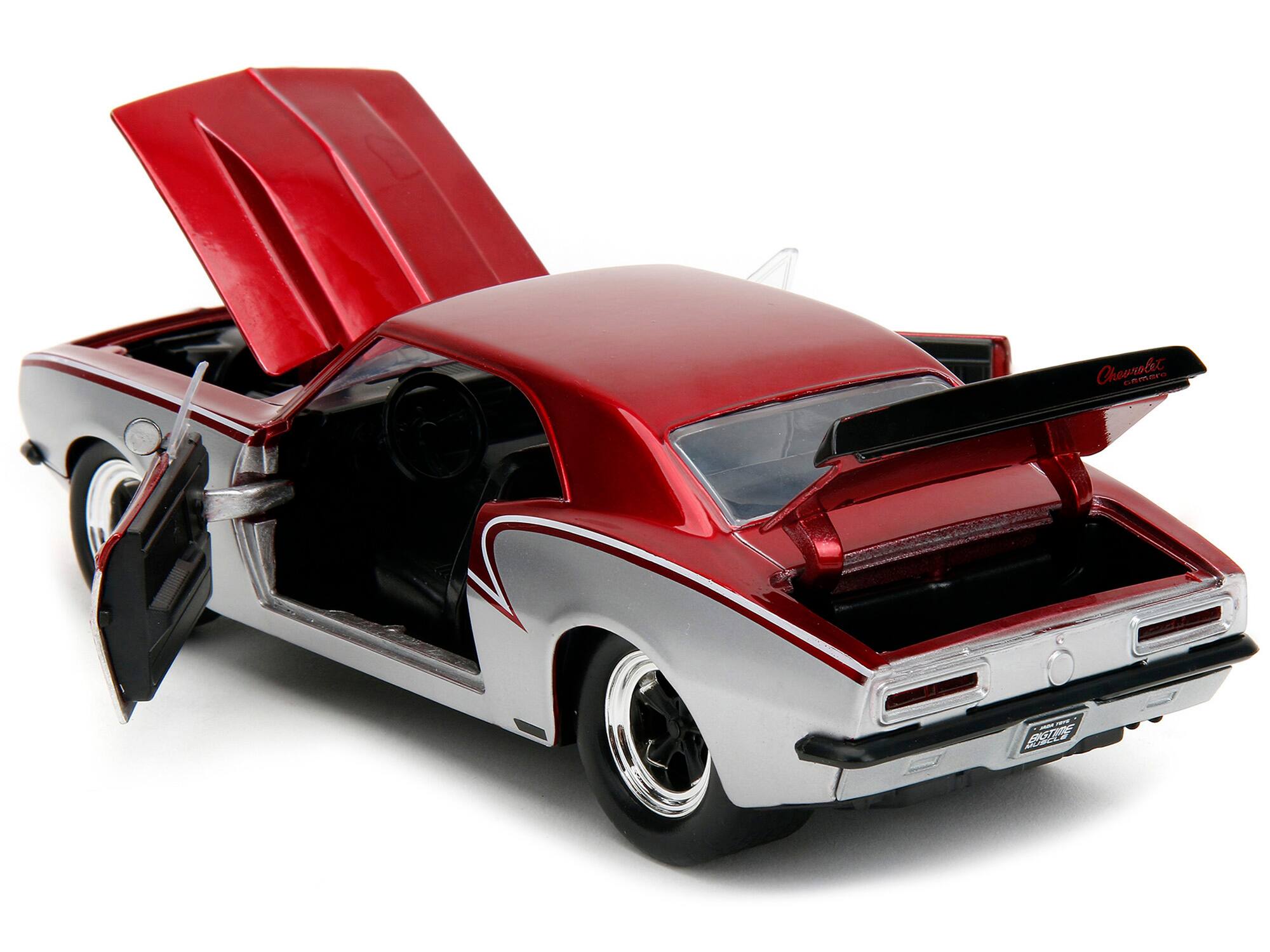 1967 Chevrolet Camaro "Bigtime Muscle" Series 1/24 Diecast Model Car by Jada Candy Red And ...