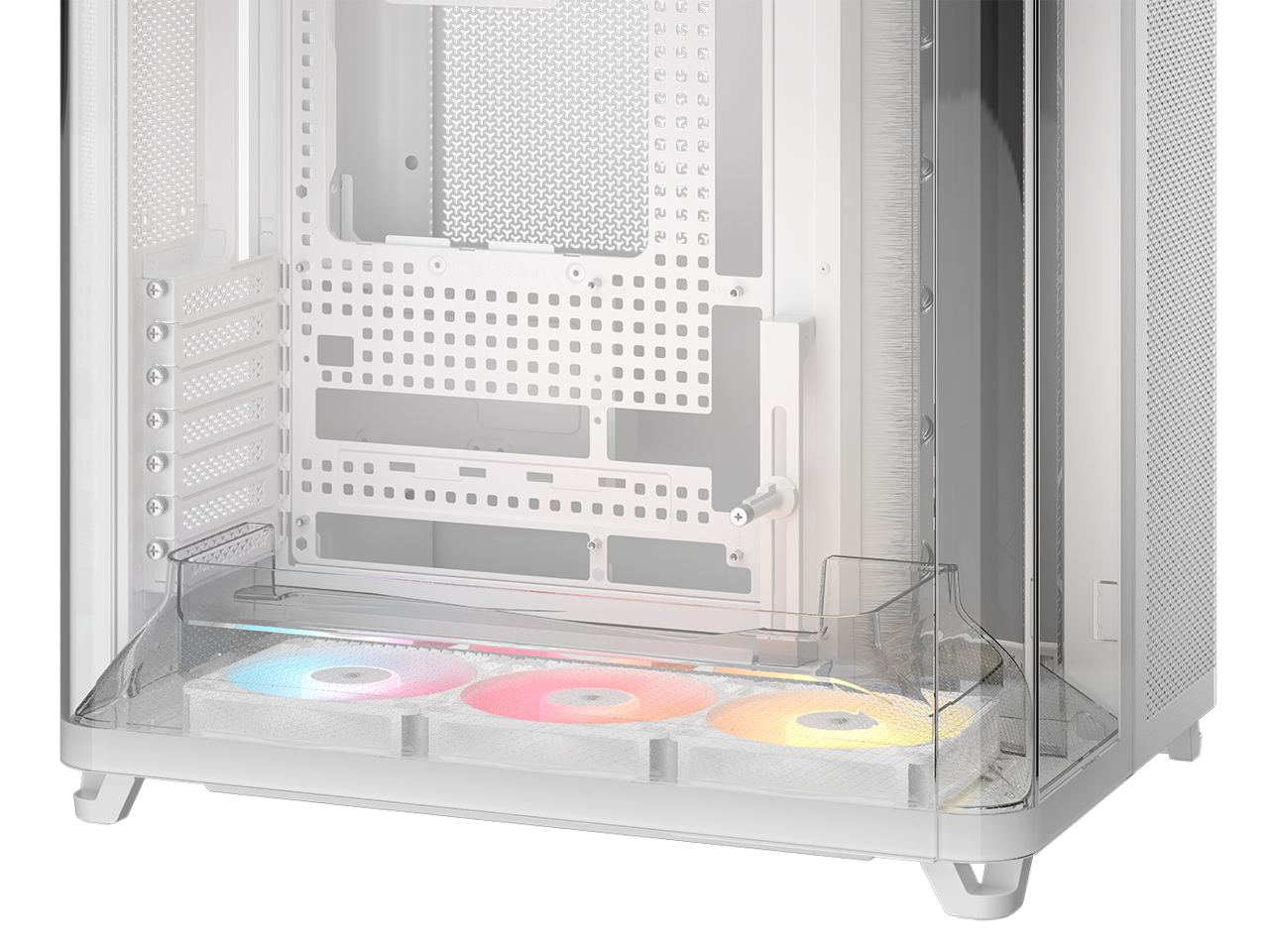 CORSAIR AIR 5400 RS R ARGB Triple Chamber Mid Tower Case White, 3x Pre ...