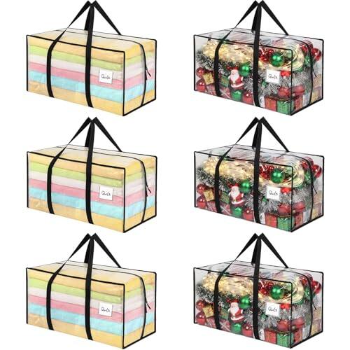 DORLUKFU 6 Pack 85L Moving Bags, Heavy Duty Moving Totes, Clear ...