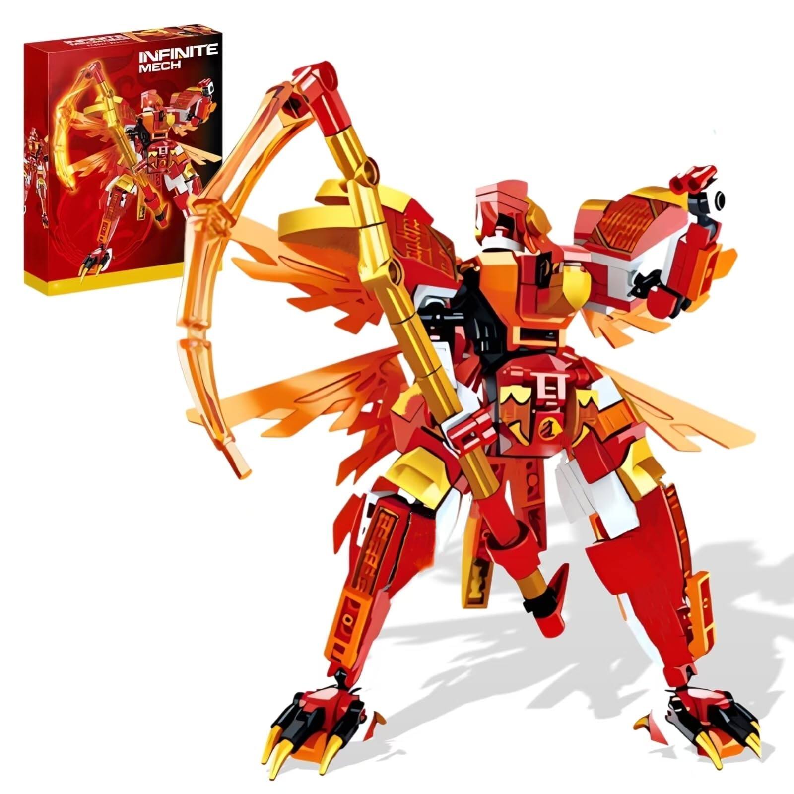 EZTW1 Fire Mech Building Blocks Set Figure Warrior Display Armored ...