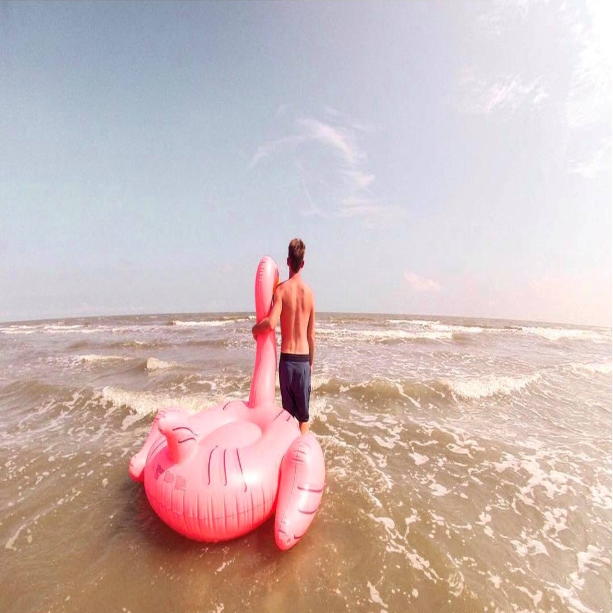 Swim Central Inflatable Giant Flamingo Swimming Pool Ride On Float Toy ...